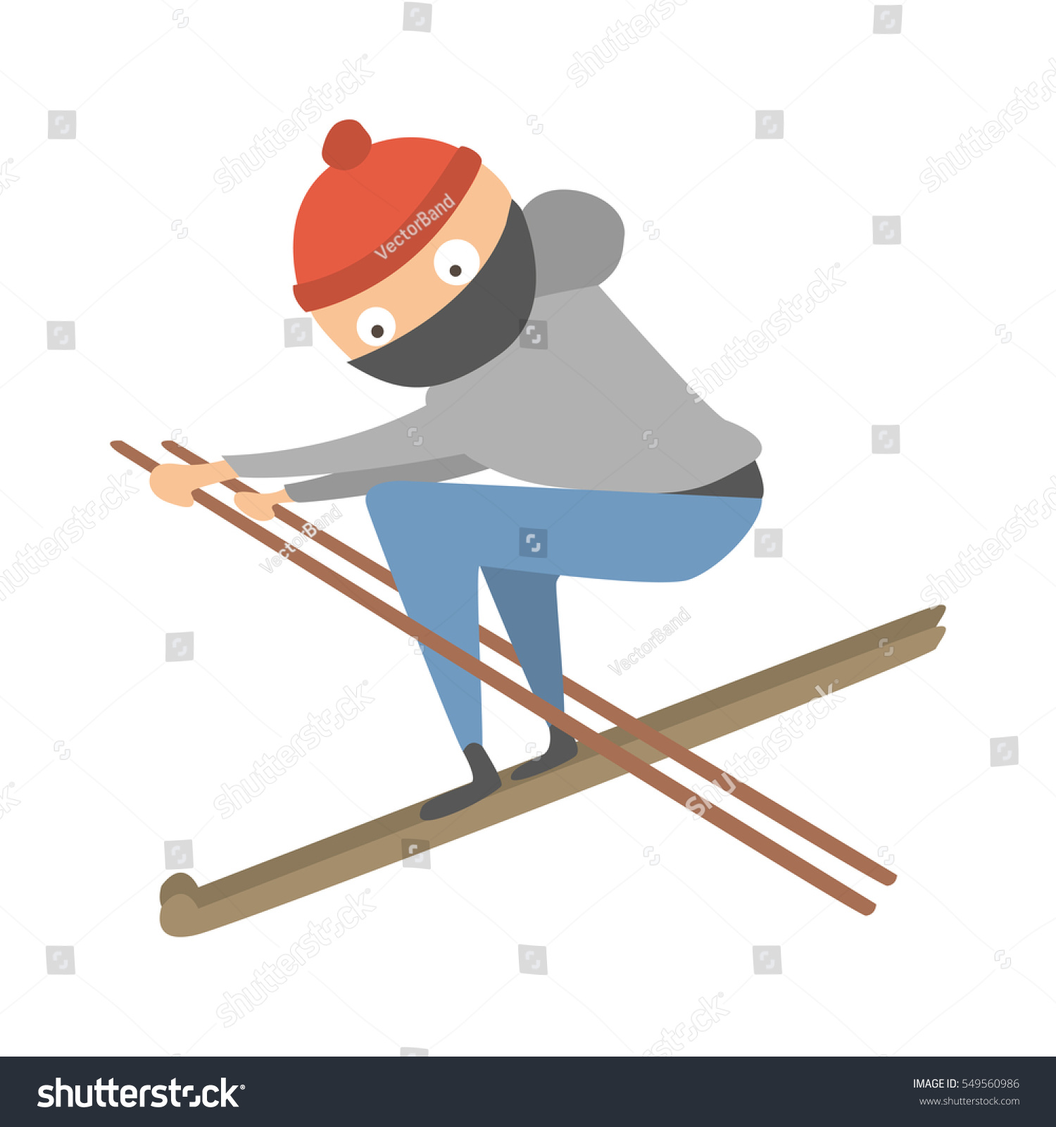 Skiing Human Trick Vector Illustration Stock Vector (Royalty Free ...