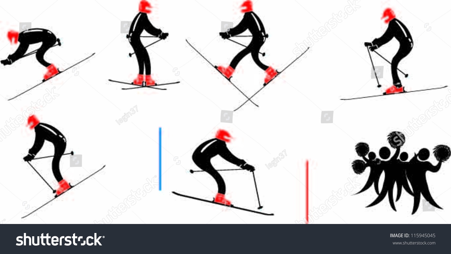 Skiing Symbols Stock Vector (Royalty Free) 115945045