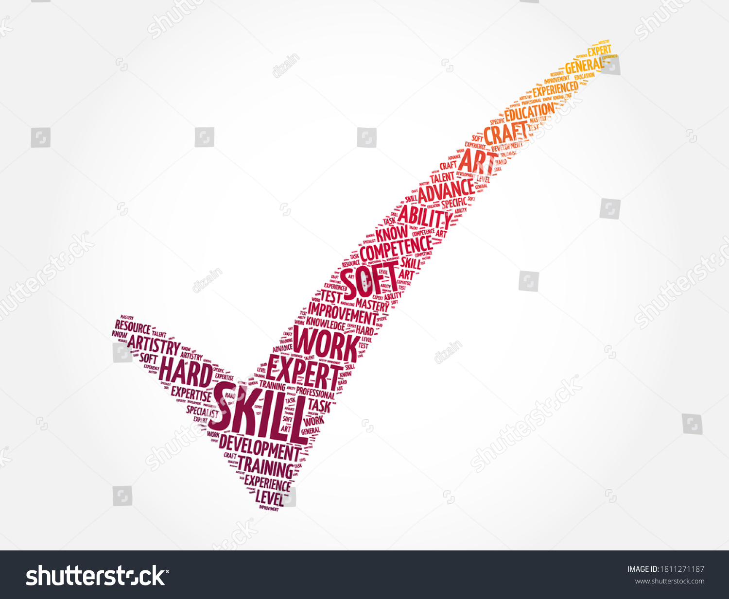 Skill Check Mark Word Cloud Collage Stock Vector (Royalty Free ...