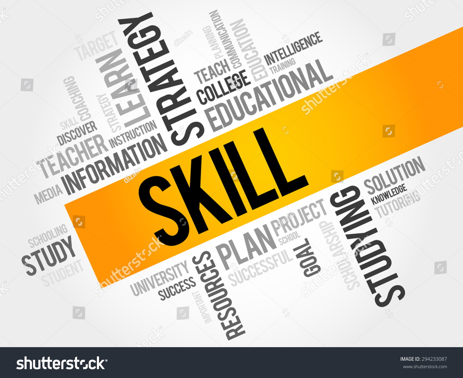 Skill Word Cloud Education Concept Stock Vector (Royalty Free ...