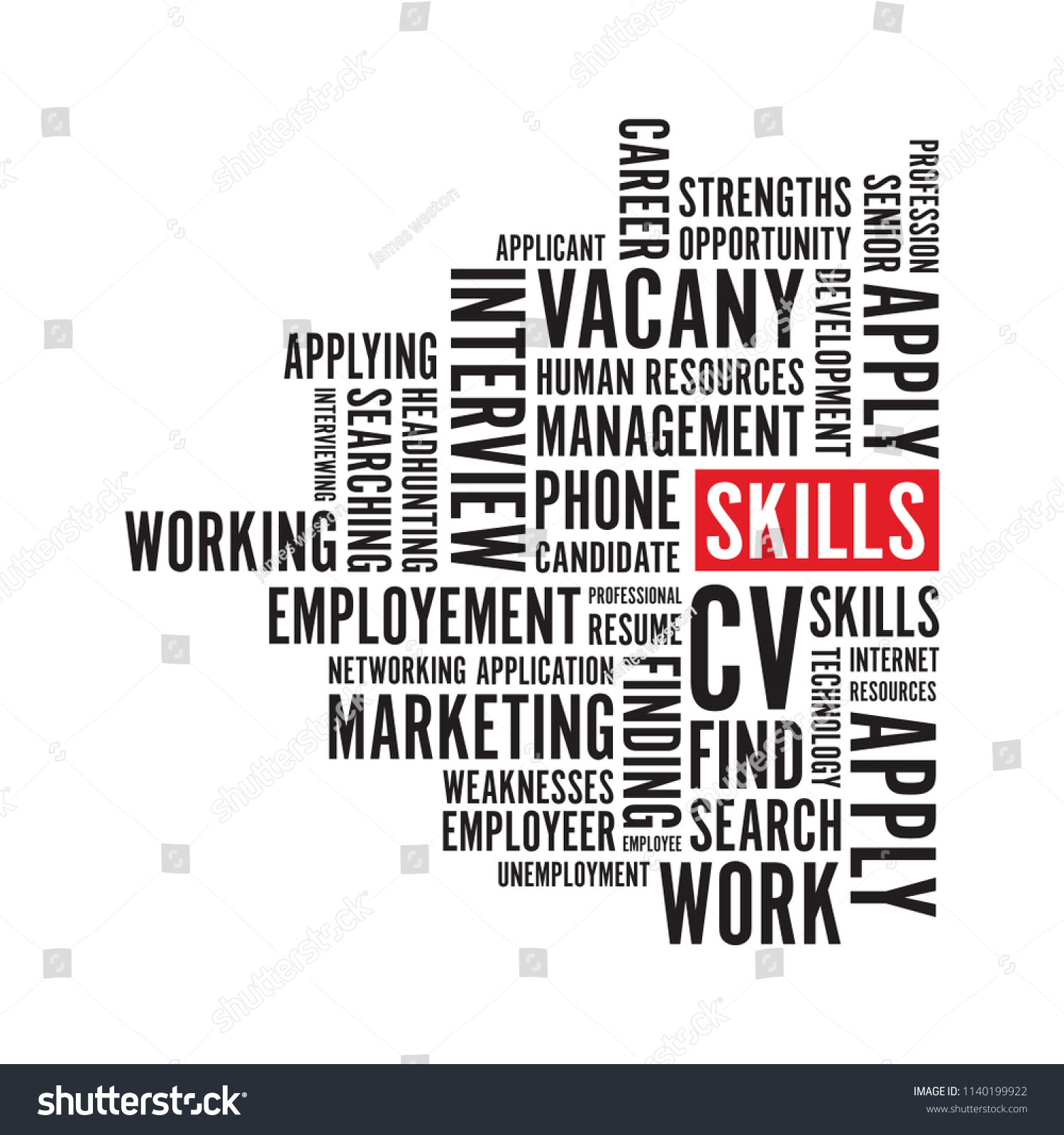 Skills Text Background Stock Vector (Royalty Free) 1140199922