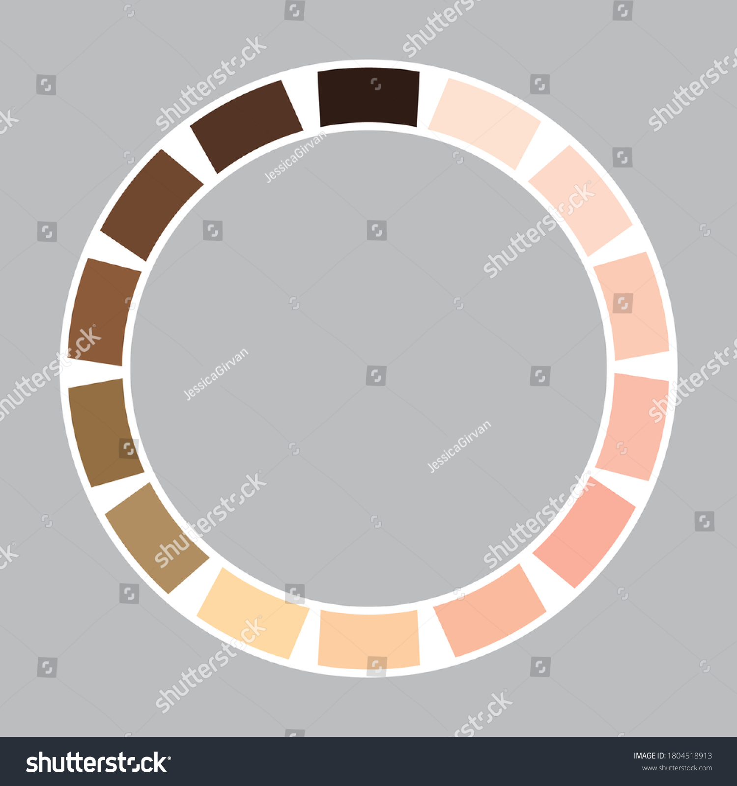 Skin Tone Colour Wheel Vector: เวกเตอร์สต็อก (ปลอดค่าลิขสิทธิ์) 1804518913