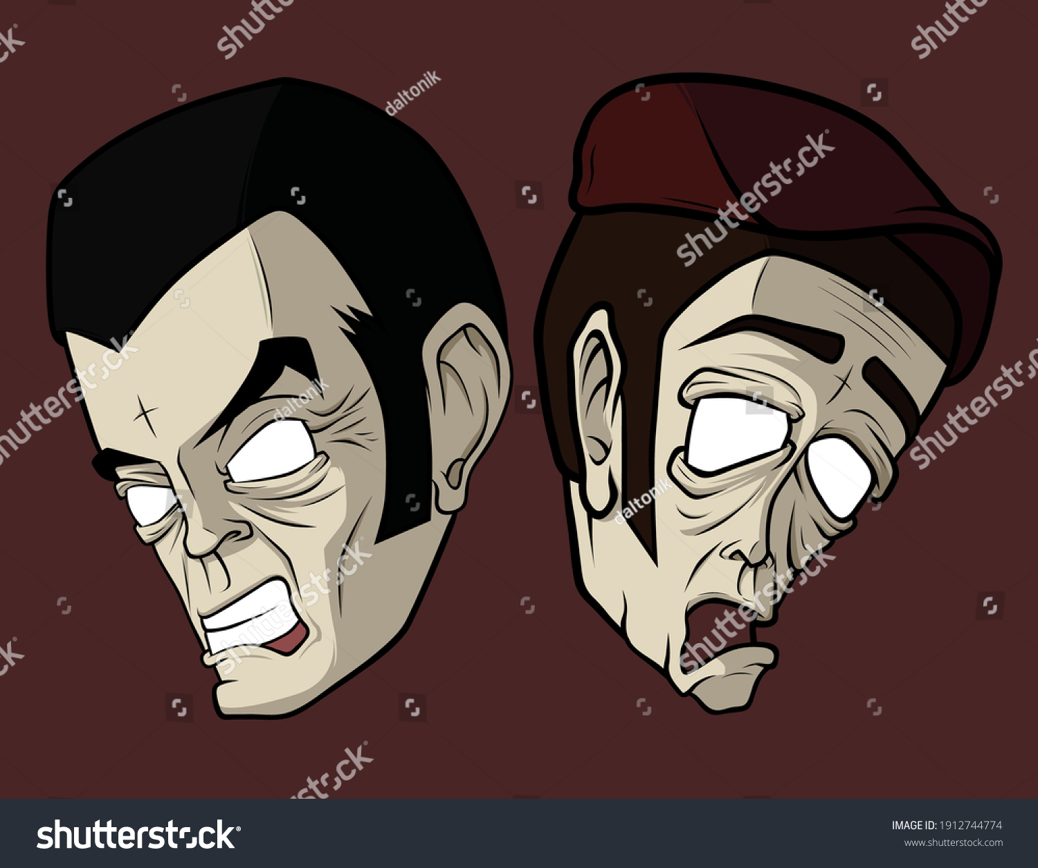 Skinheads Doodle Vector Hooligans Illustration Stock Vector (Royalty ...
