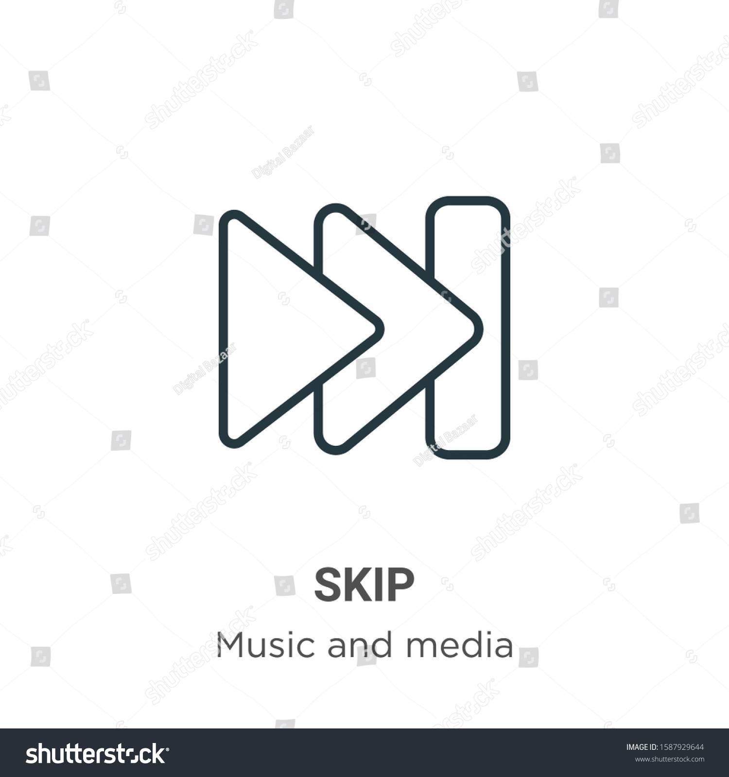 Skip Outline Vector Icon Thin Line Stock Vector (Royalty Free) 1587929644