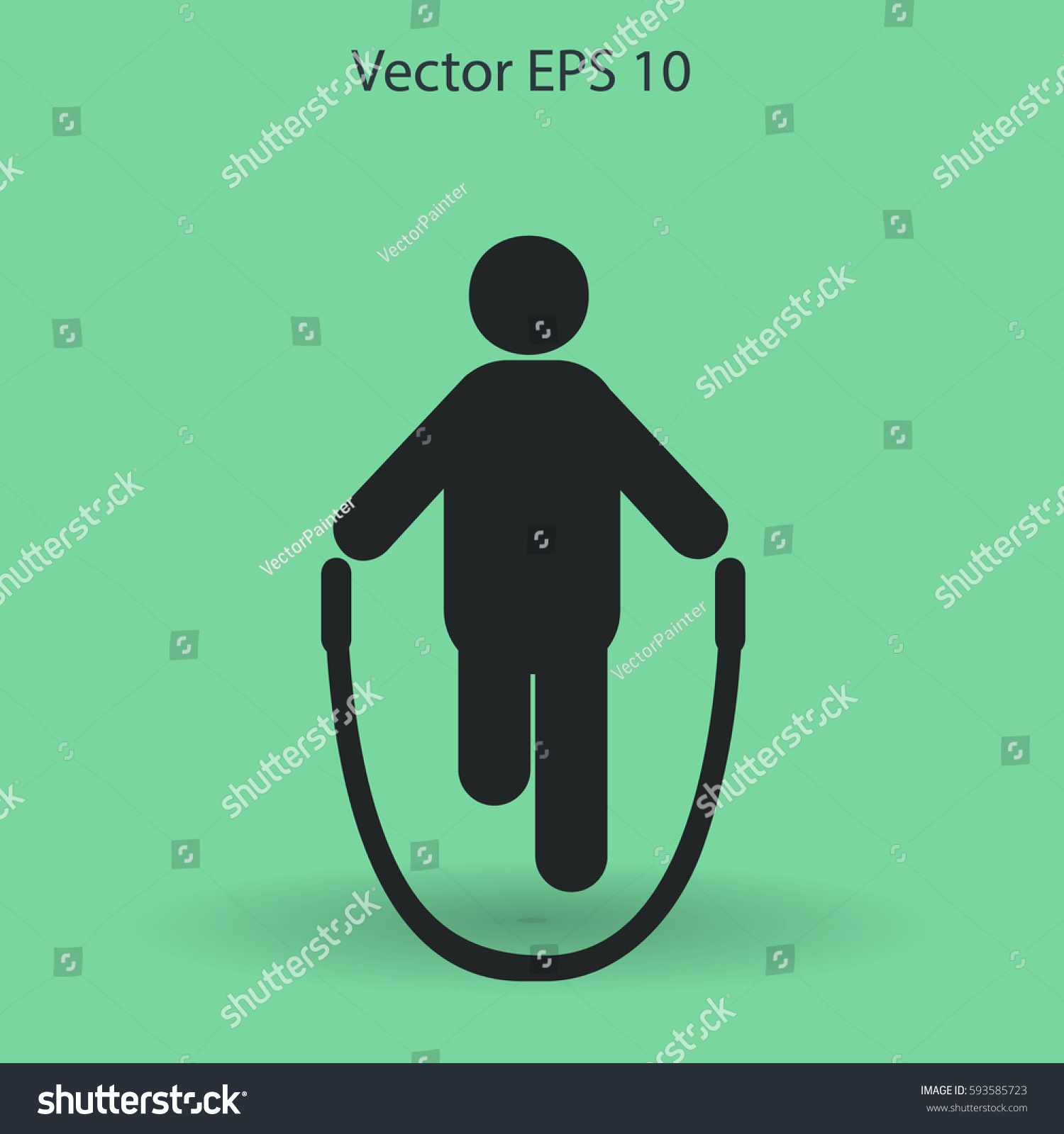 Skipping Rope Vector Icon Stock Vector (Royalty Free) 593585723