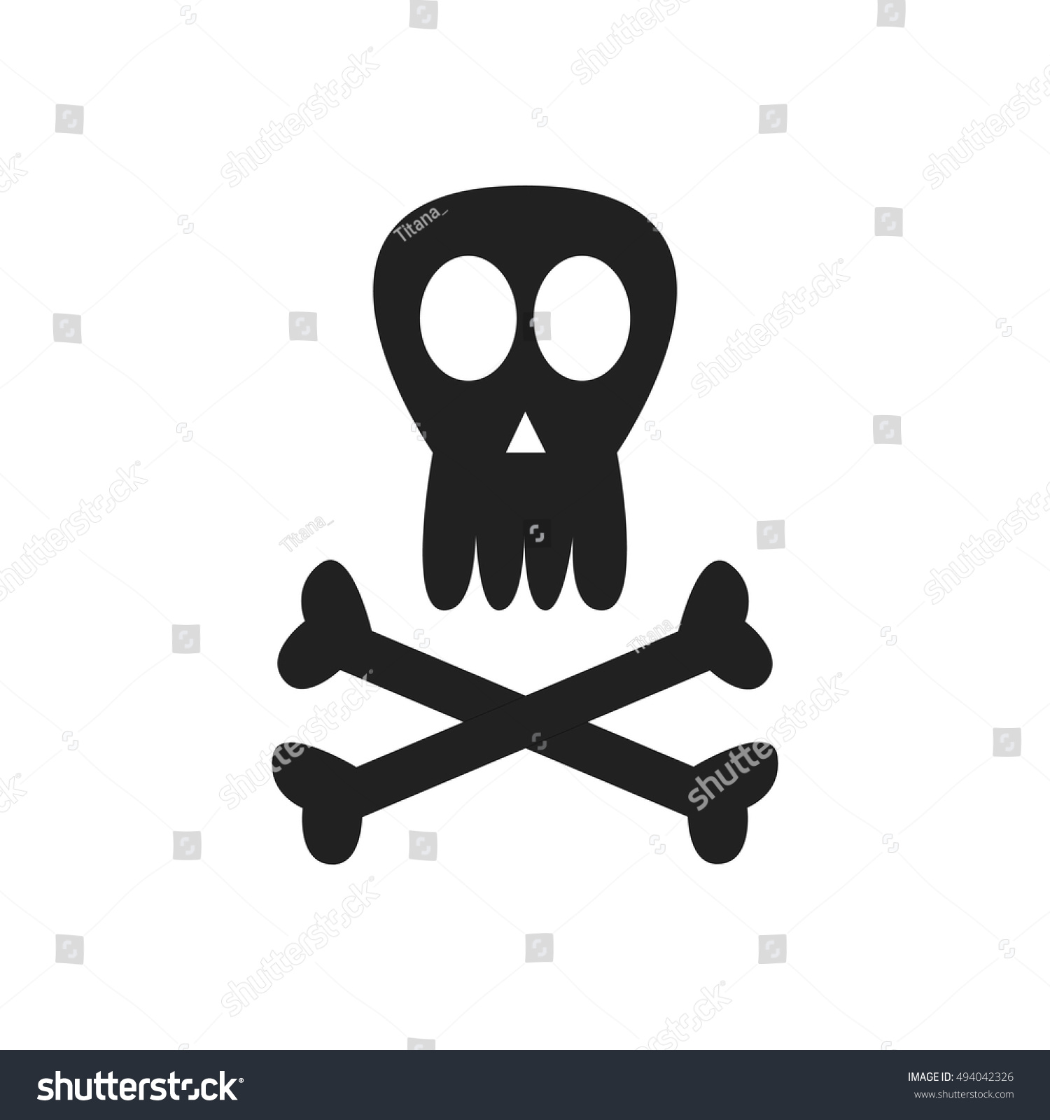 Skull Bones Icon Vector Stock Vector (Royalty Free) 494042326 ...