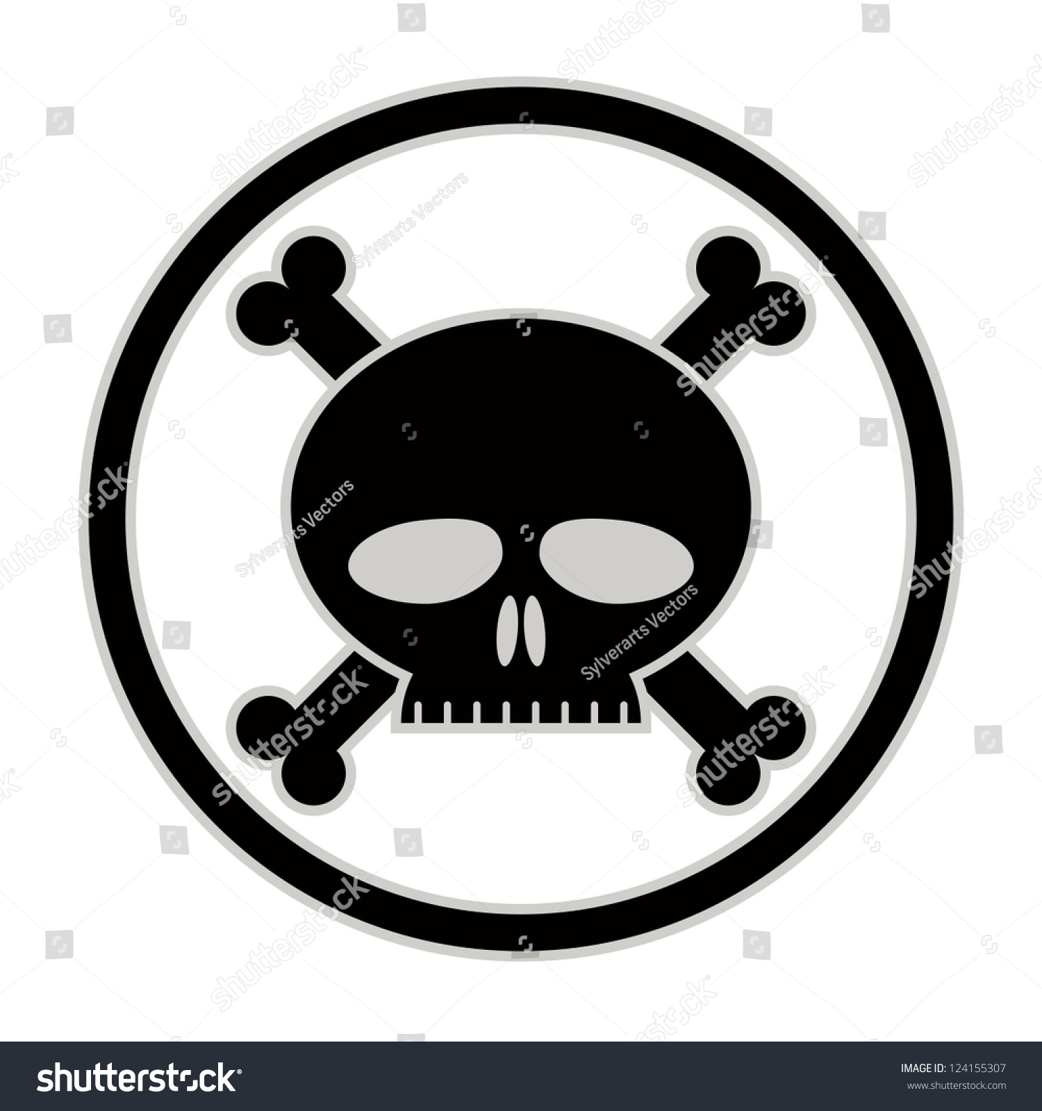 Skull Bones Vector Icon Stock Vector (Royalty Free) 124155307