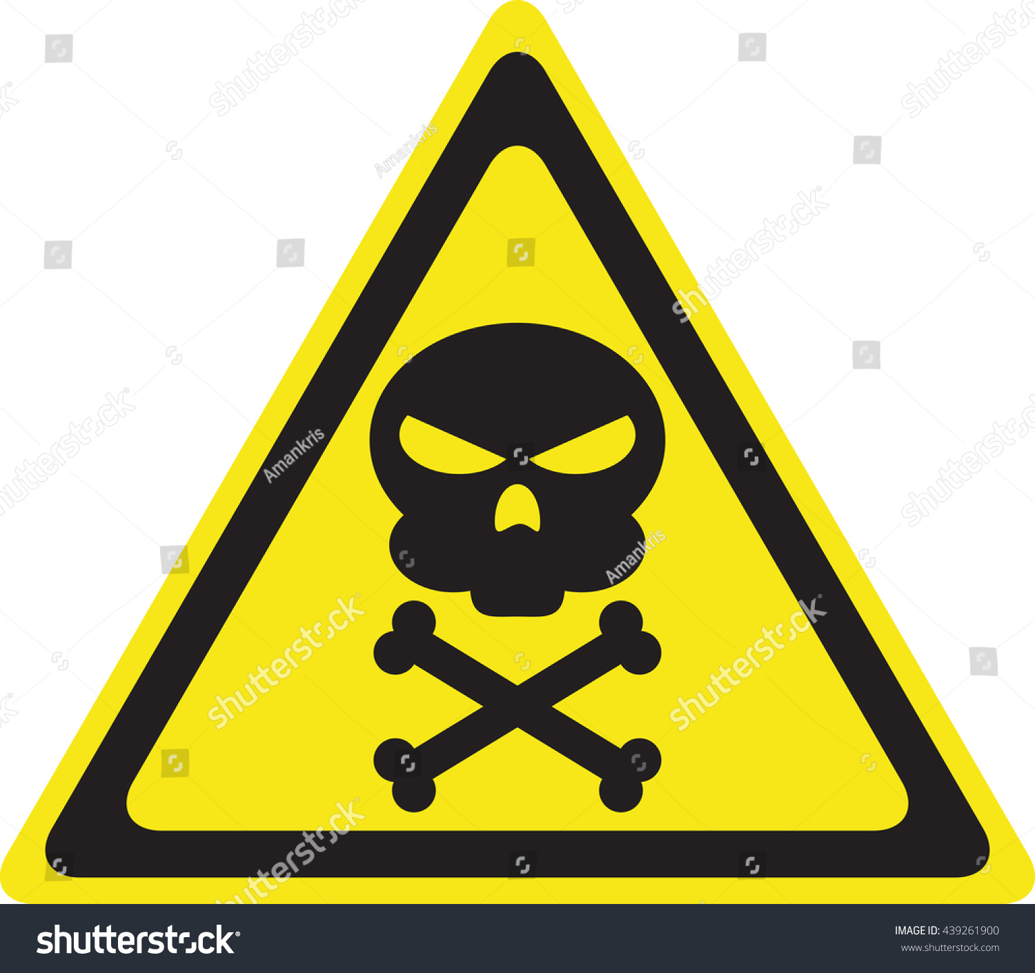 Skull Bones Warning Sign Stock Vector (Royalty Free) 439261900 ...