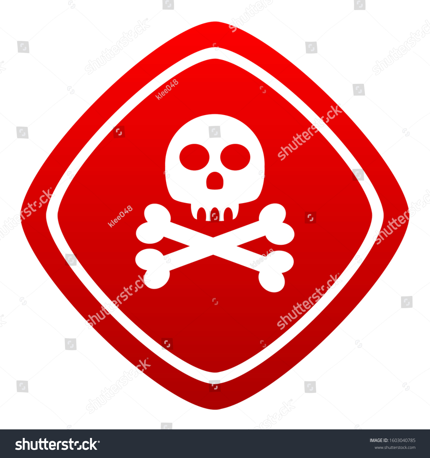 Skull Bones Warning Sign Vector Icon: เวกเตอร์สต็อก (ปลอดค่าลิขสิทธิ์ ...
