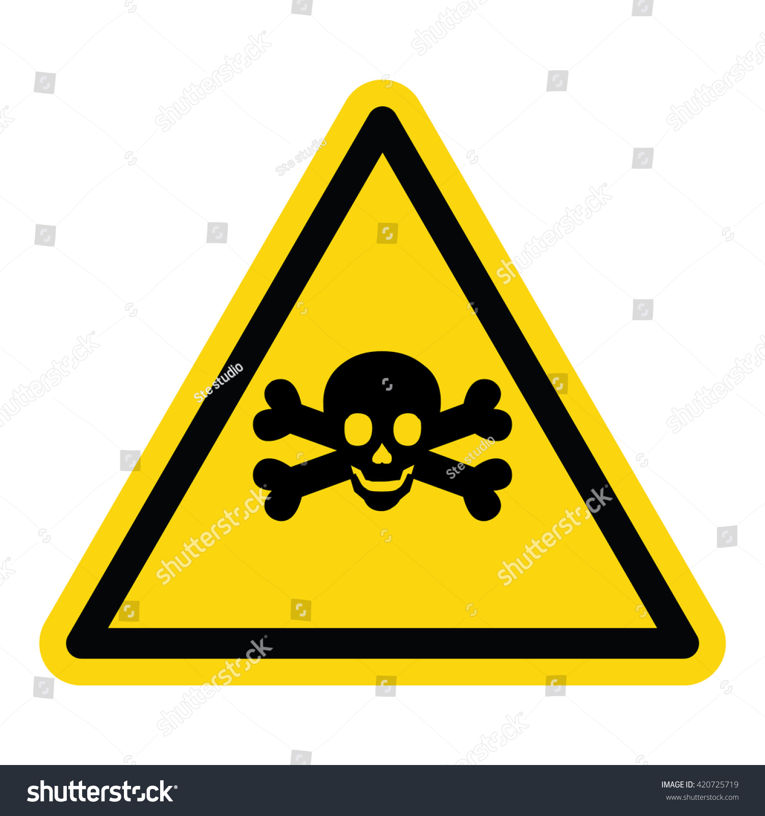 Skull Bones Warning Sign Vector Illustration Stock Vector (Royalty Free ...