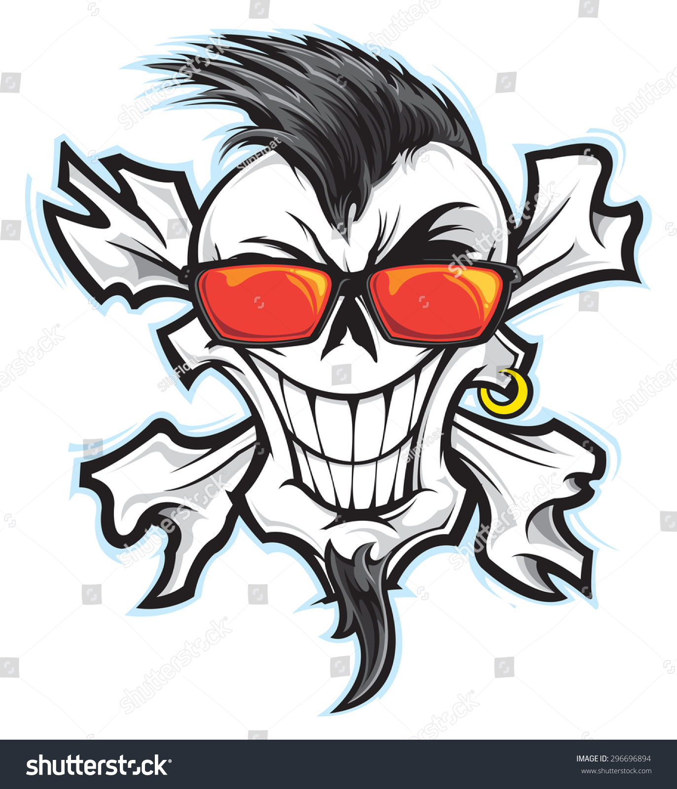 Skull Crossbones Stock Vector (Royalty Free) 296696894