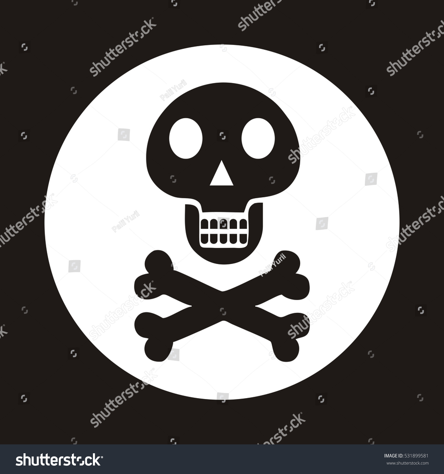 Skull Crossbones Icon Vector Stock Vector (Royalty Free) 531899581 ...