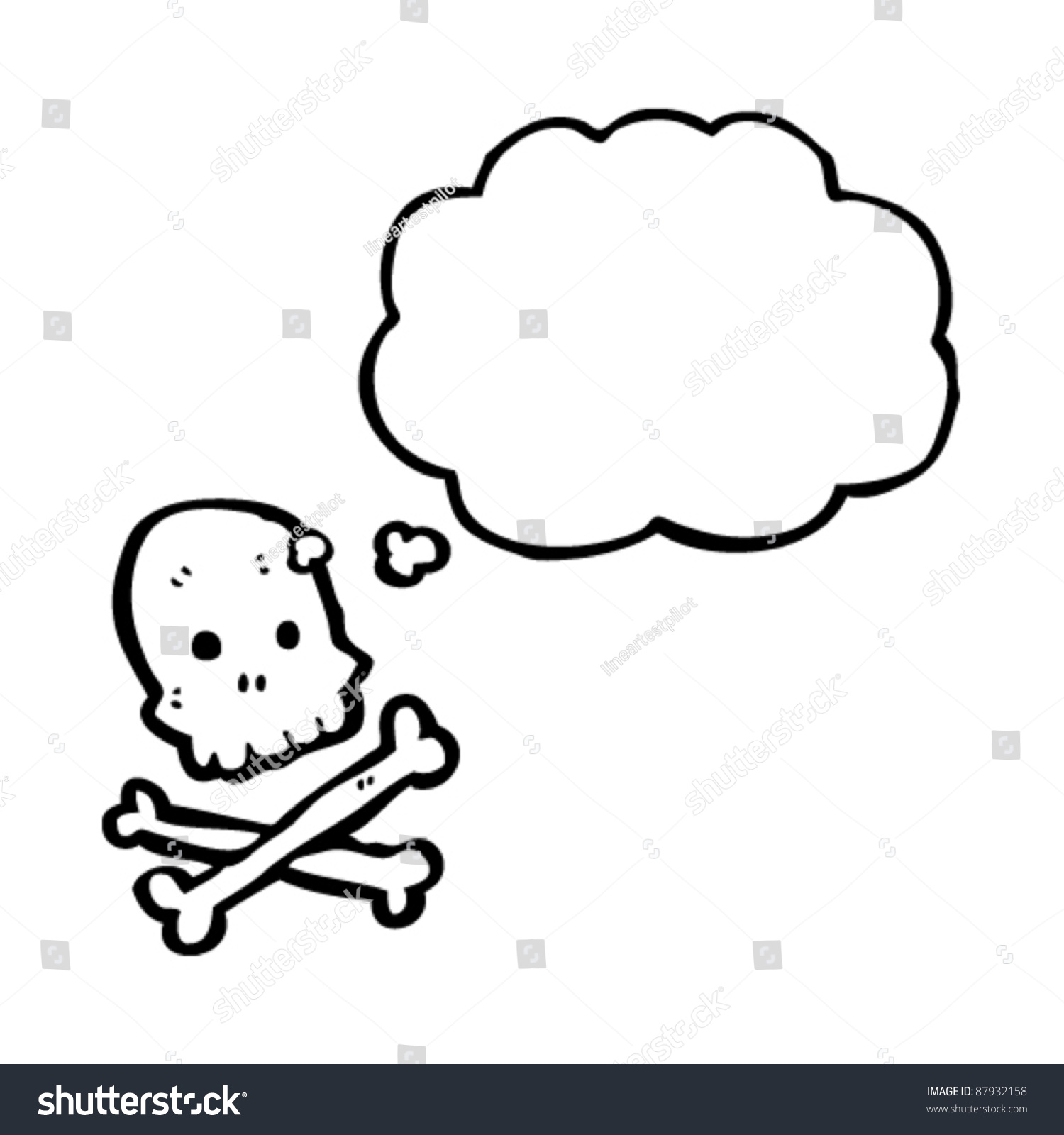 Skull Crossbones Thinking Cartoon Stock Vector (Royalty Free) 87932158