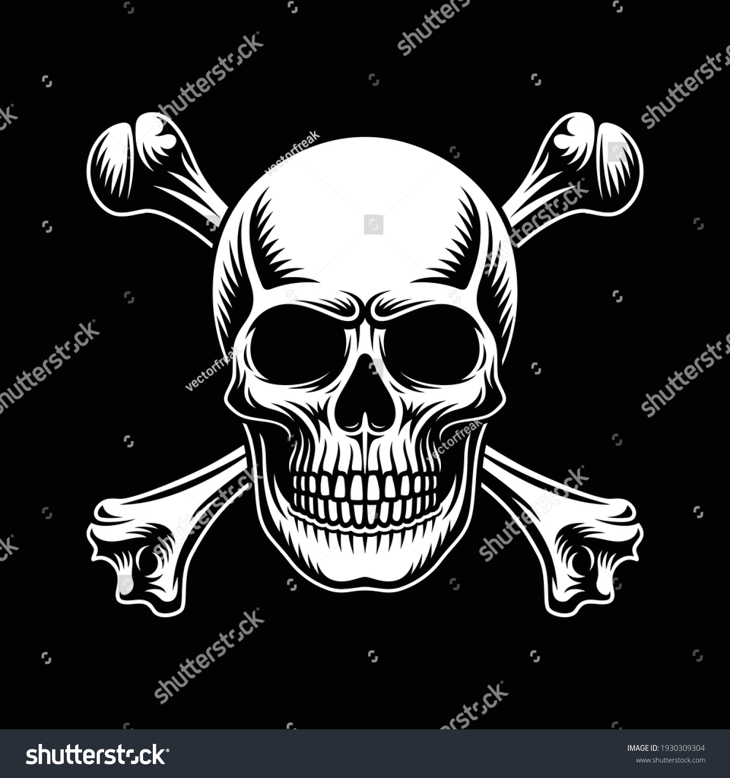Skull Crossbones Vector Illustration Stock Vector (Royalty Free ...
