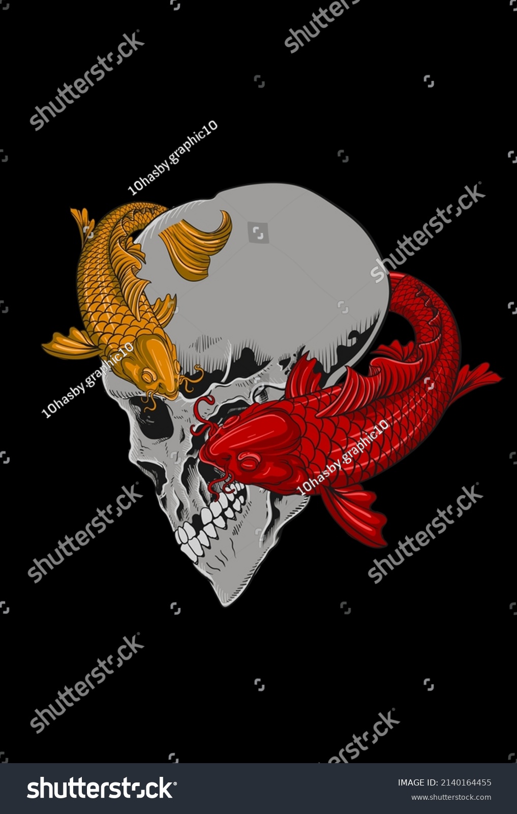 Skull Fish Vector Illustration Stock Vector (Royalty Free) 2140164455 ...