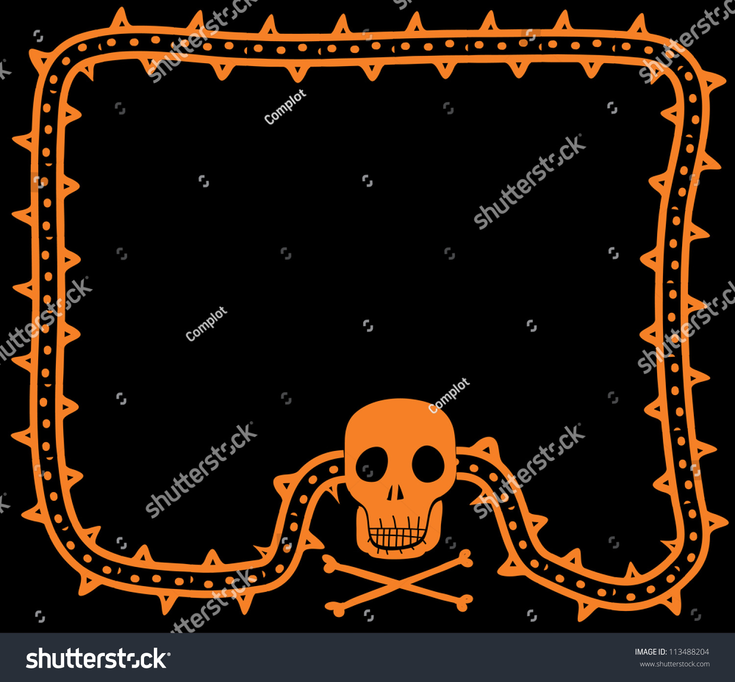 Skull Thorns Border Frame 库存矢量图（免版税）113488204 | Shutterstock