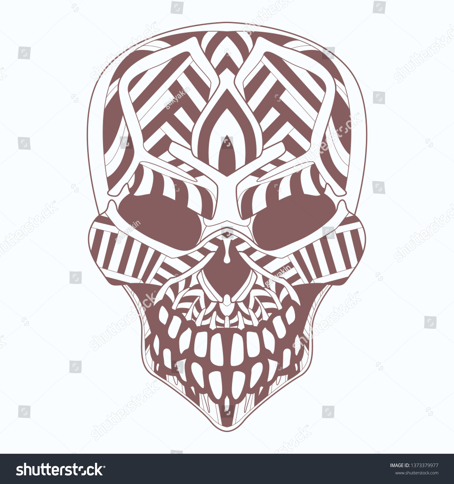 Skull Art Zentangle 스톡 벡터(로열티 프리) 1373379977 | Shutterstock