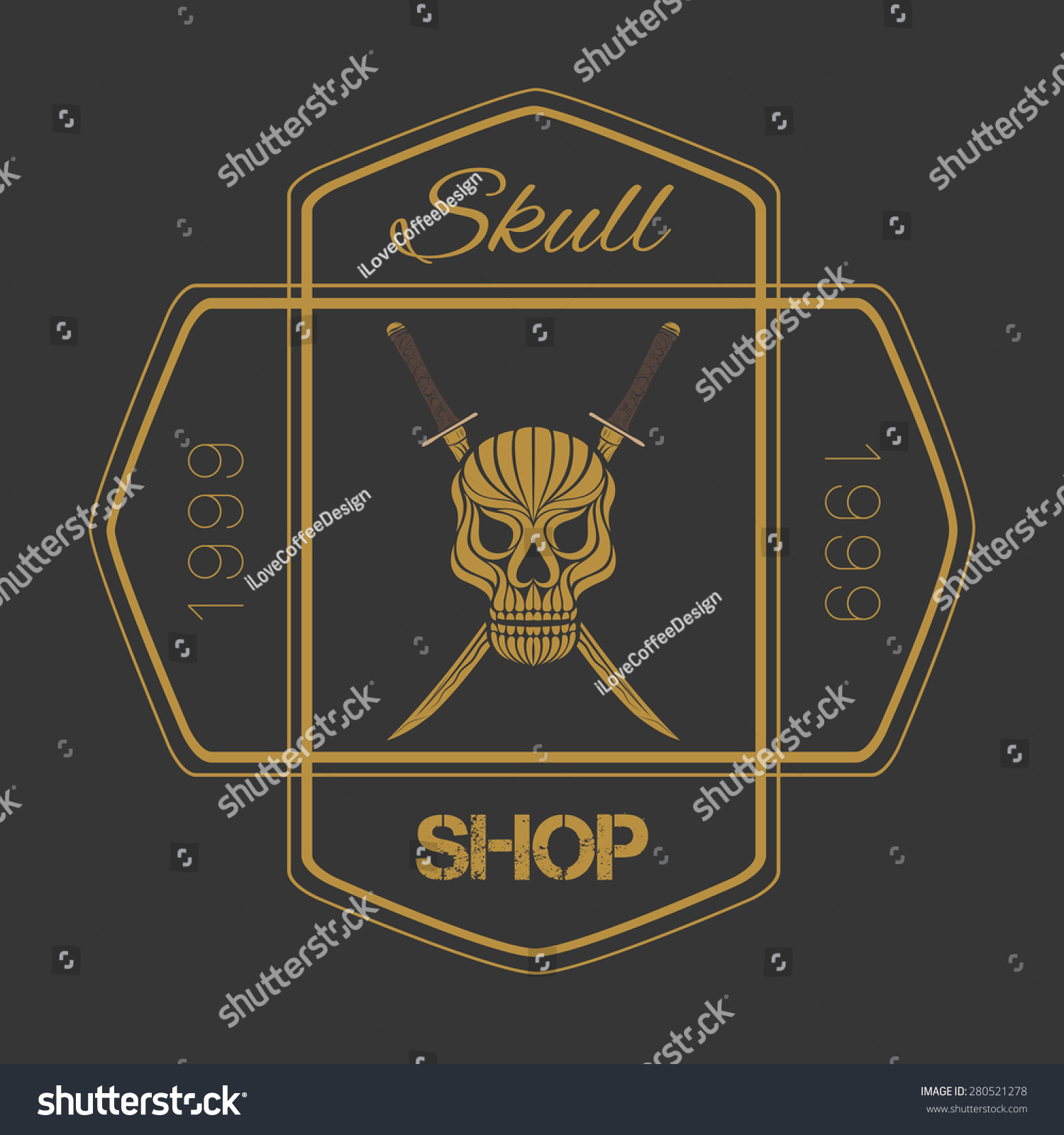 Skull Badges Logo Vector Stock Vector (Royalty Free) 280521278