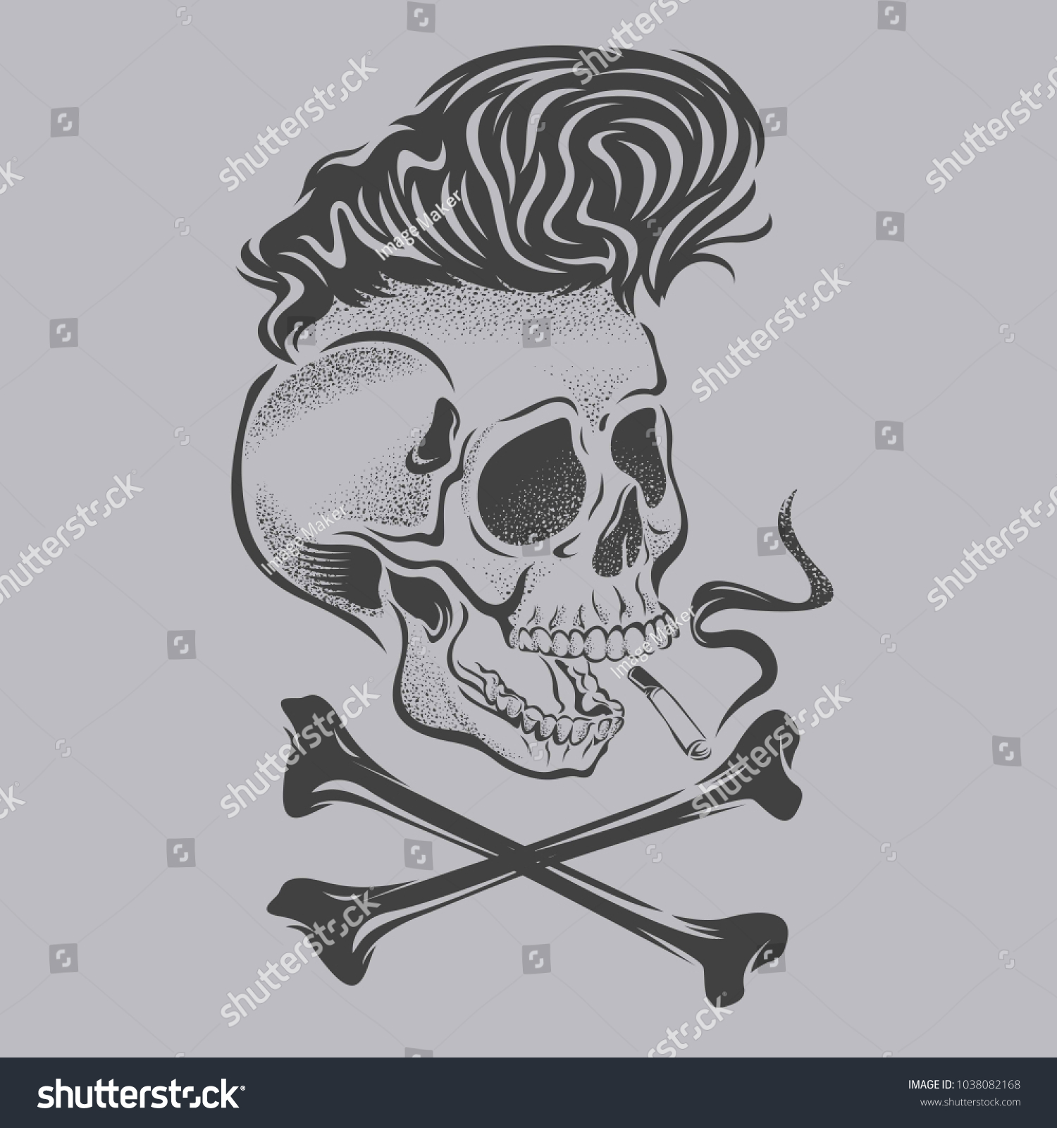 Skull Bone Punk Stock Vector (Royalty Free) 1038082168 | Shutterstock