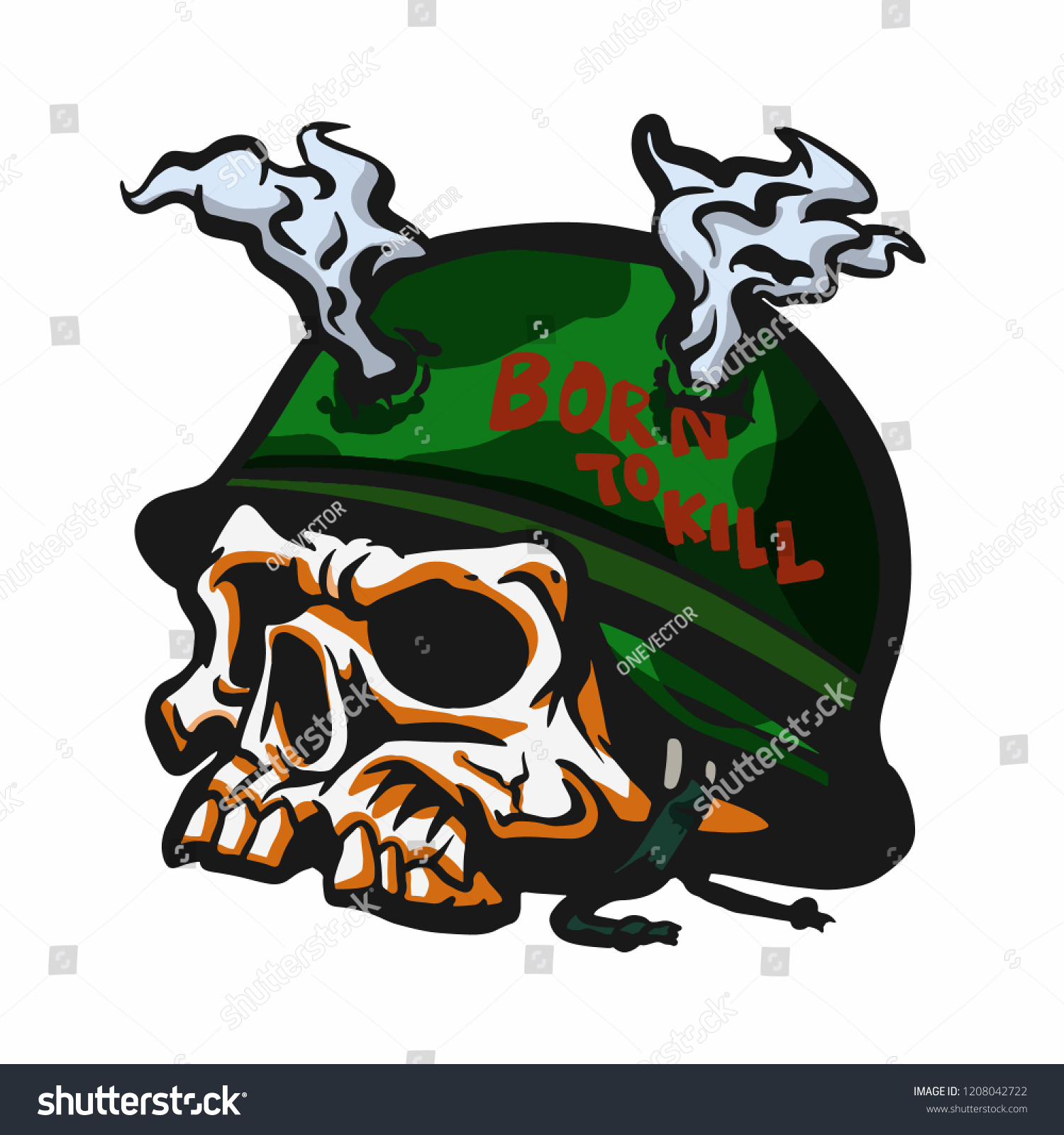 Skull Born Kill Vector Illustration: เวกเตอร์สต็อก (ปลอดค่าลิขสิทธิ์ ...