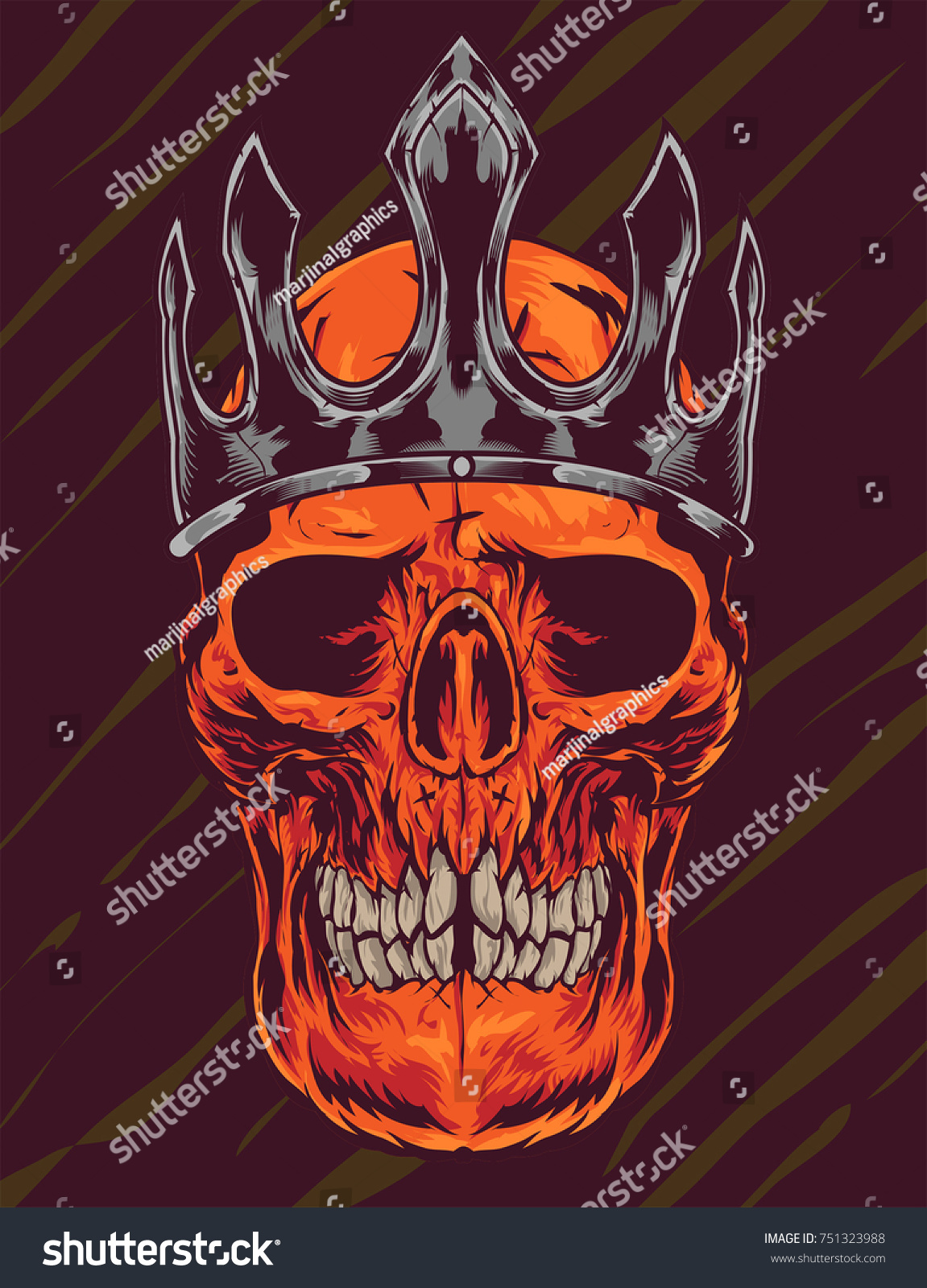 Skull Crown Vector Illustration: vector de stock (libre de regalías ...