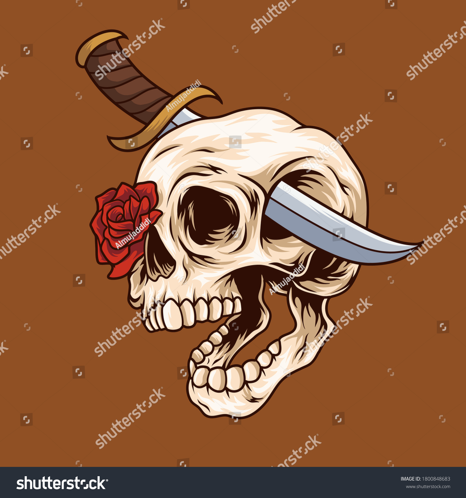 Skull Dagger Tattoo Vector Illustration 库存矢量图（免版税）1800848683 | Shutterstock