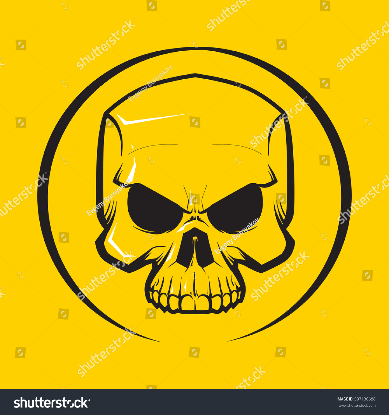 Skull Danger Alert Computer Virus Hacker Stock Vector (Royalty Free ...