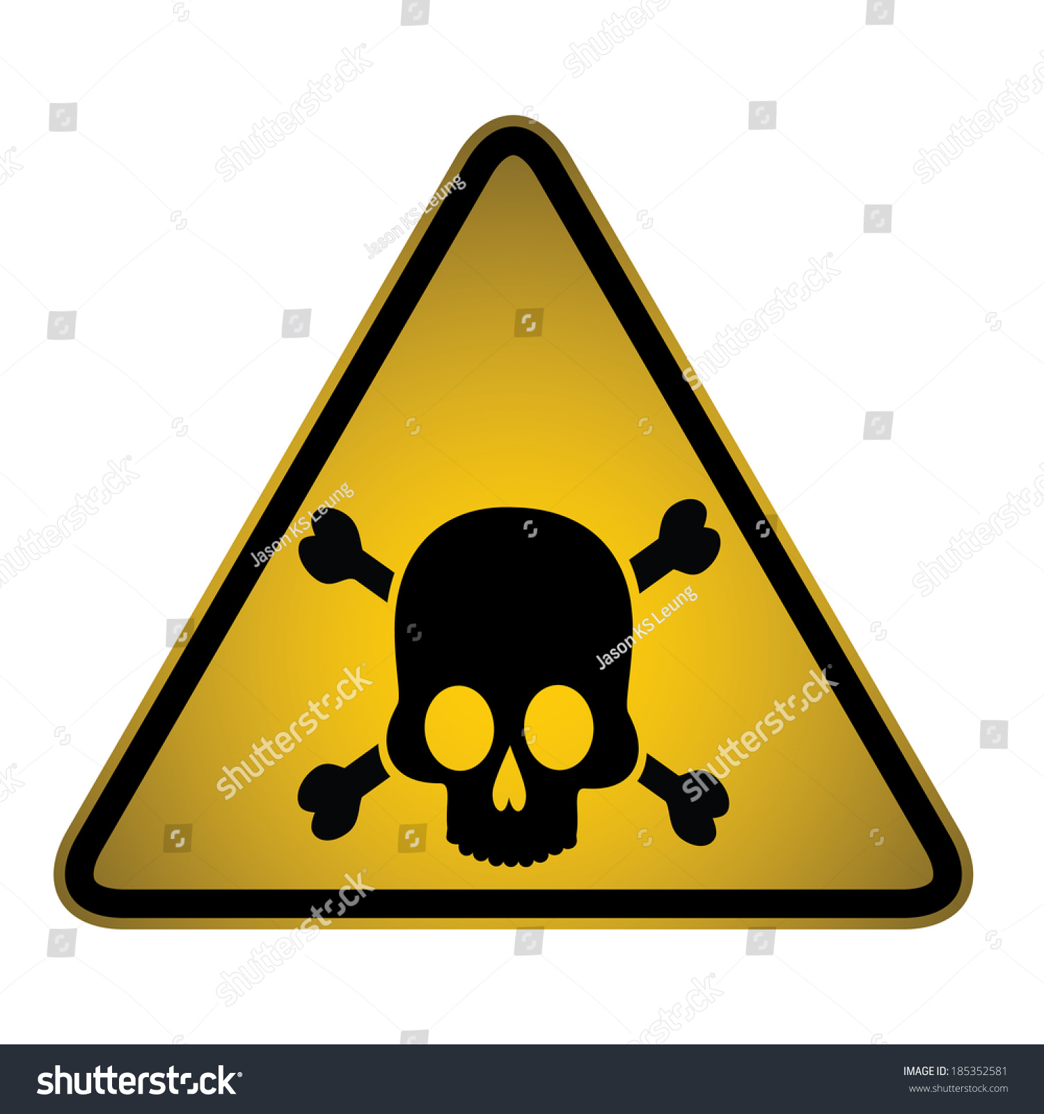 Skull Danger Warning Hazard Signvector : image vectorielle de stock ...