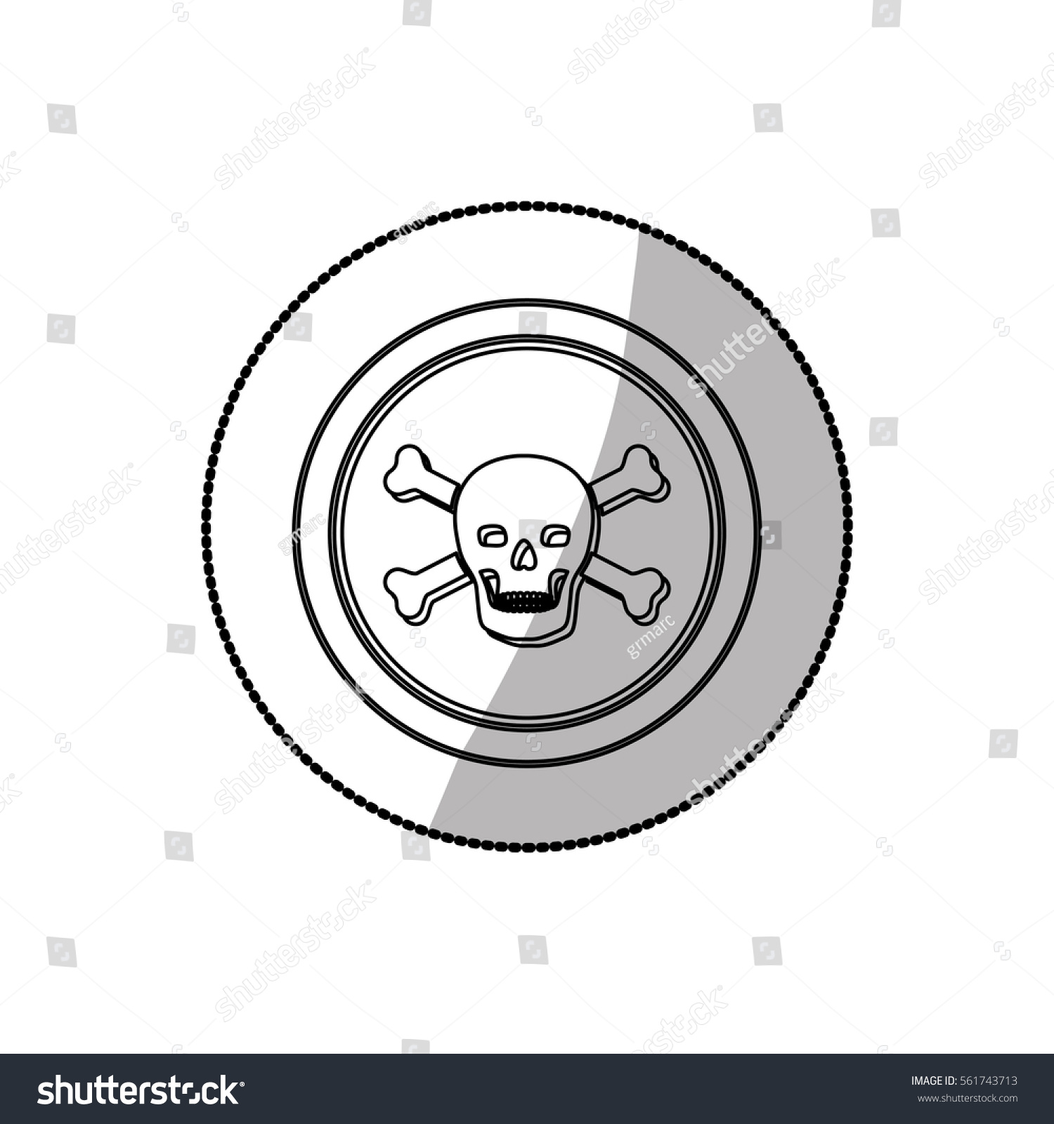 Skull Death Symbol Stock Vector (Royalty Free) 561743713