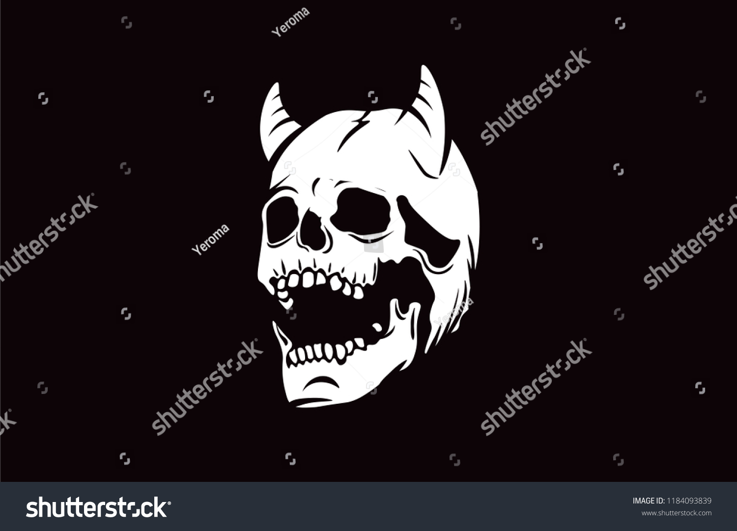 Skull Demon Vector Illustration Stock Vector (Royalty Free) 1184093839