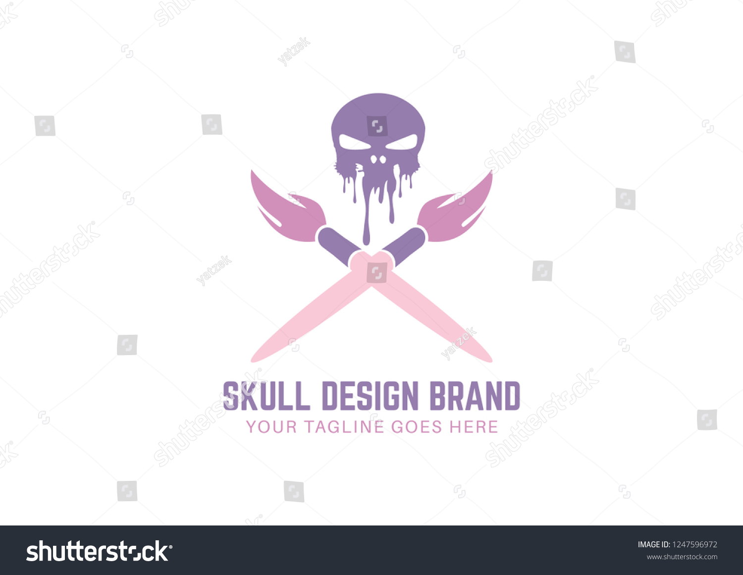 Skull Designer Logo Design Stock Vector (Royalty Free) 1247596972 ...