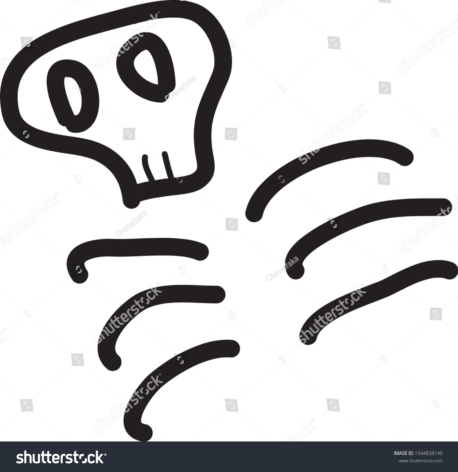 Skull Face Cartoon Art Vector Stock Vector (Royalty Free) 1544838140