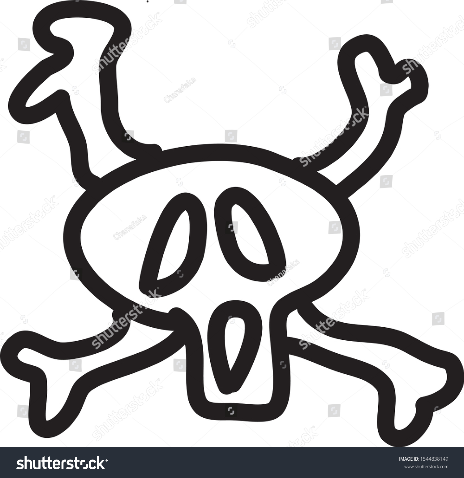 Skull Face Cartoon Art Vector Stock Vector (Royalty Free) 1544838149 ...