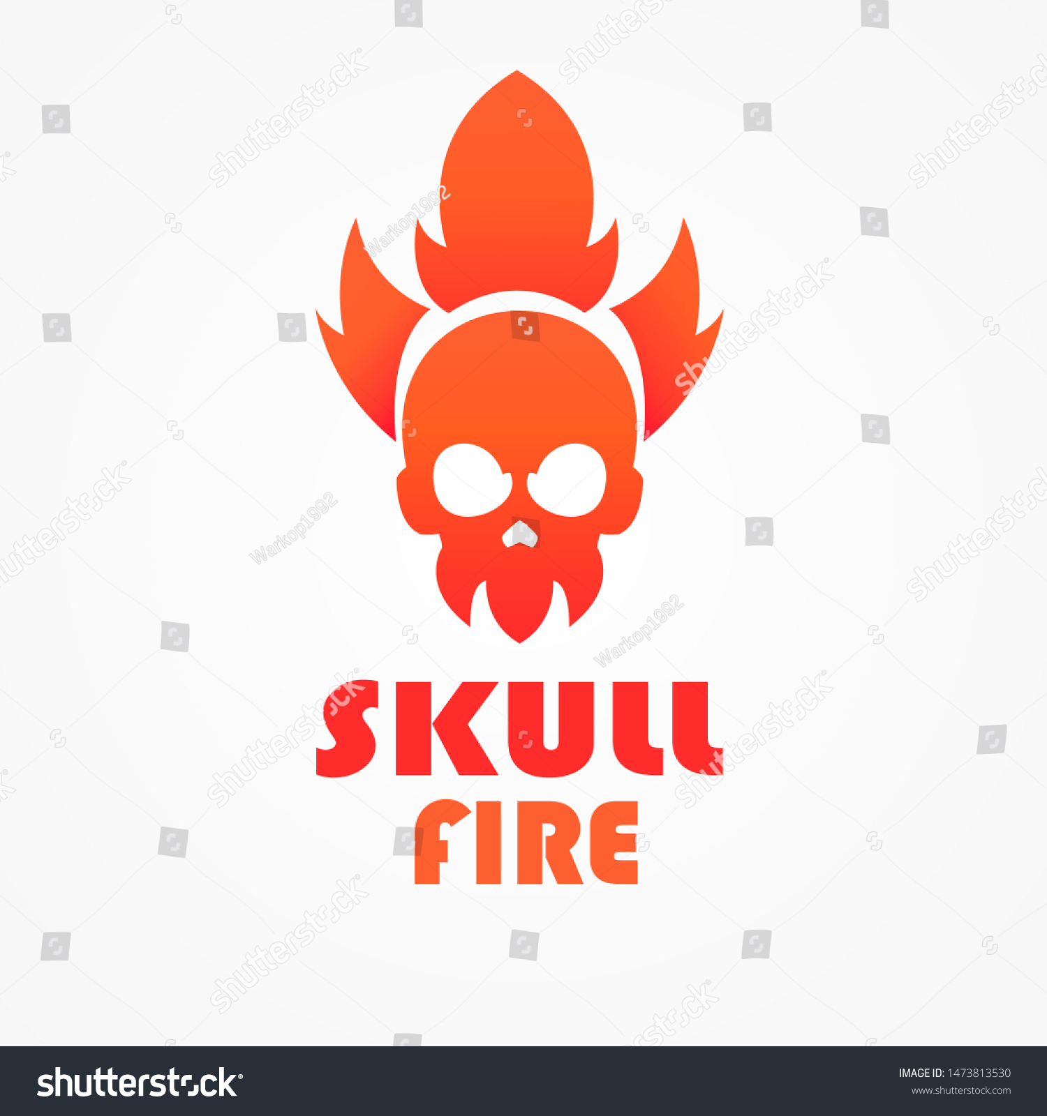 Skull Fire Logovector Illustrationsimple Logotemplate Design Stock ...