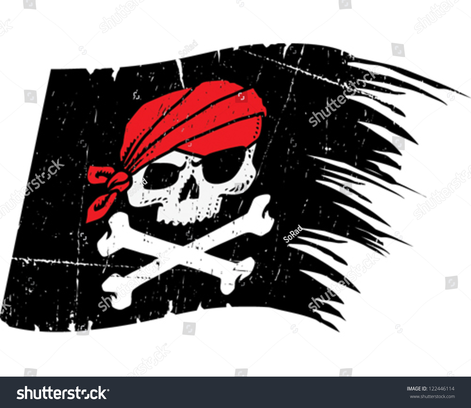 Skull Flag Stock Vector 122446114 - Shutterstock
