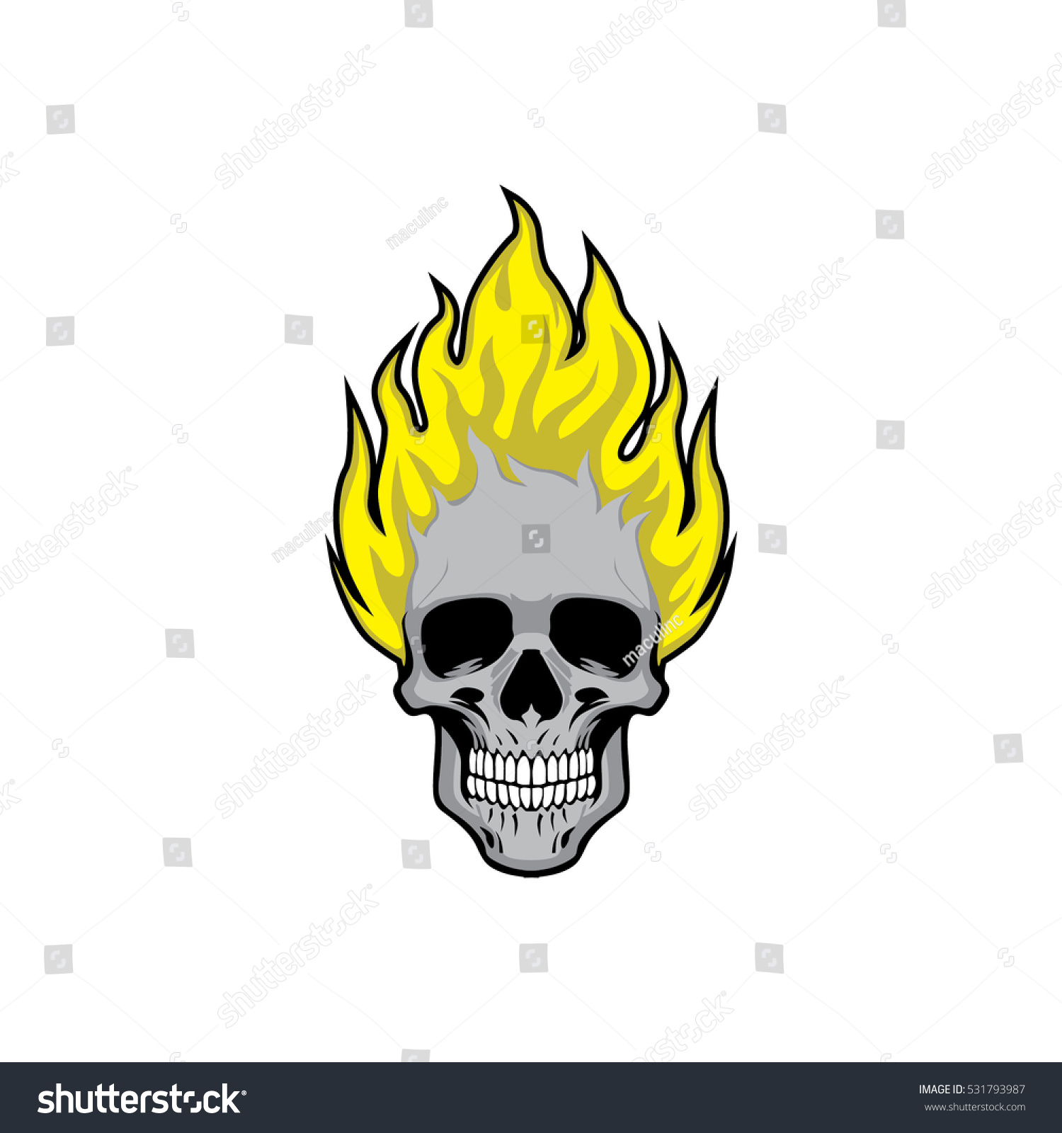 Skull Flames Vector Illustration Vol 4 Stock Vector (Royalty Free ...