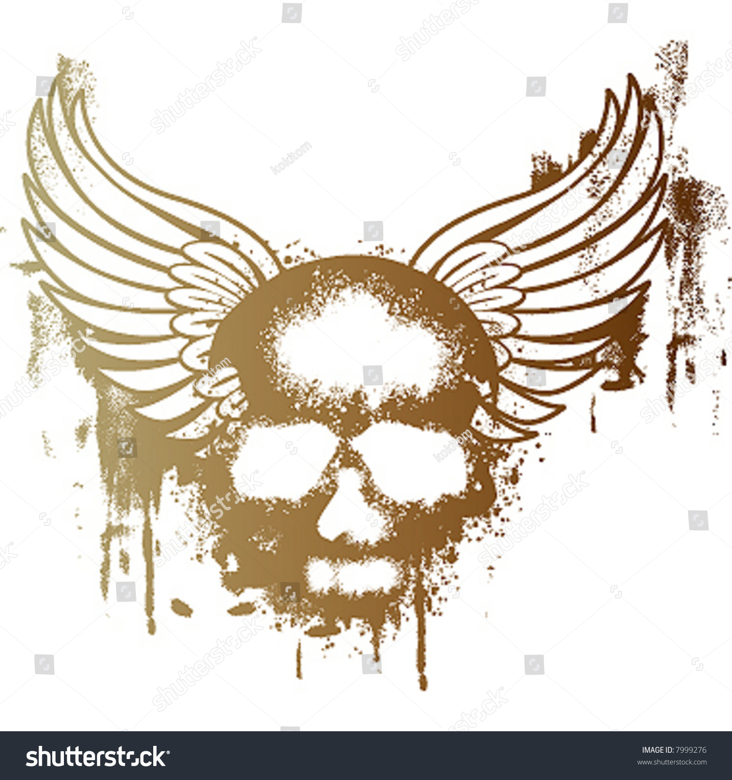 Skull Flying Emblem Stock Vector (Royalty Free) 7999276