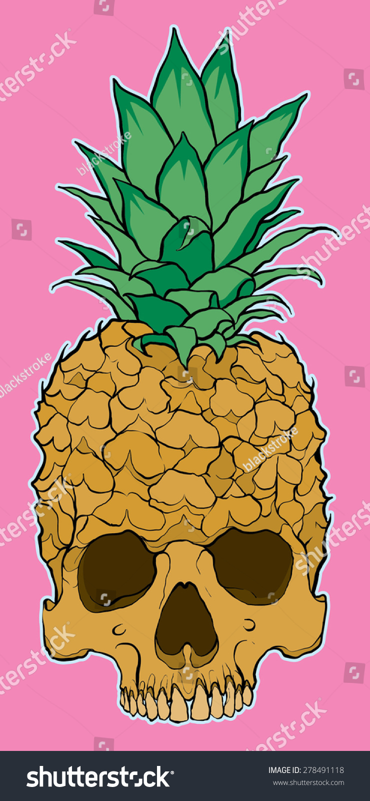 Skull Fruit Pineapple Stock Vector 278491118 - Shutterstock