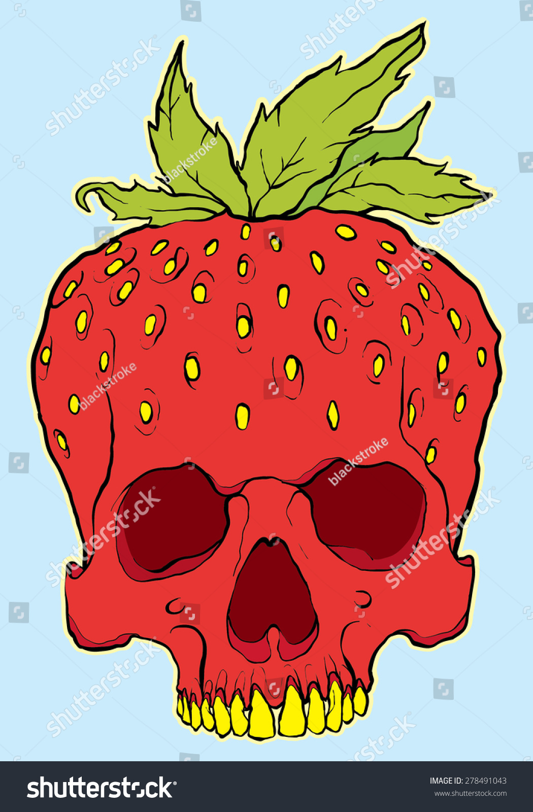 Skull Fruit Strawberry Stock Vector (Royalty Free) 278491043