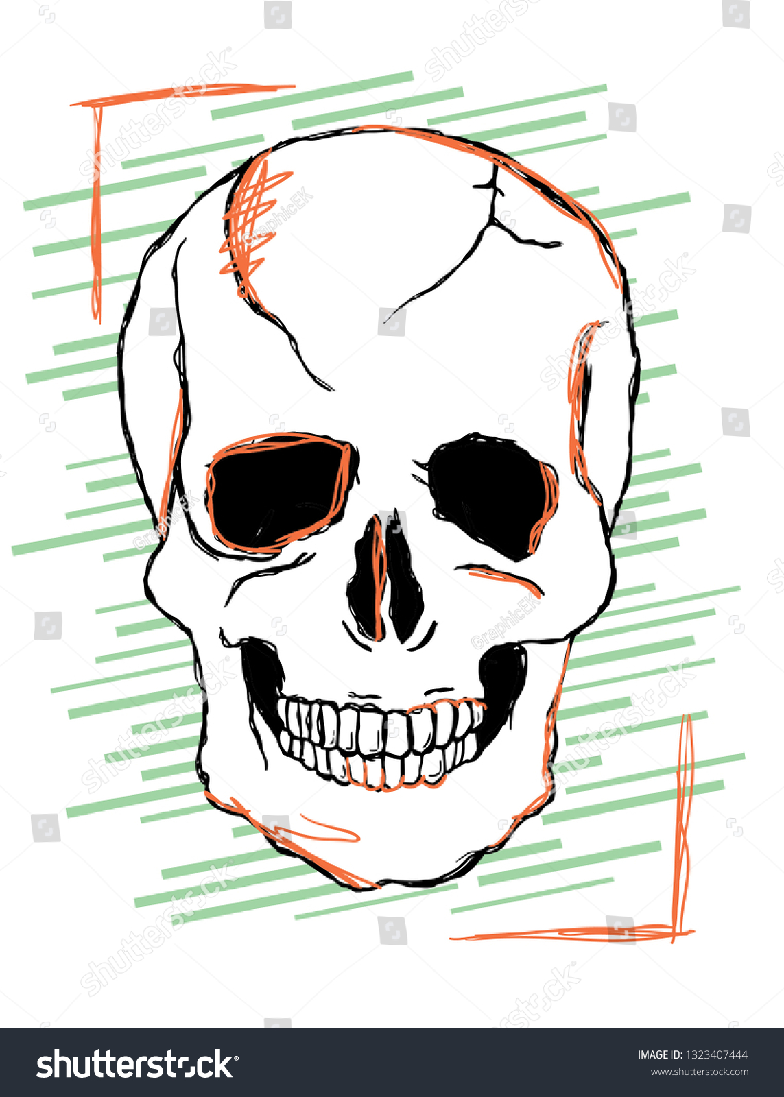 Skull Graphic Vector Stock Vector (Royalty Free) 1323407444 | Shutterstock