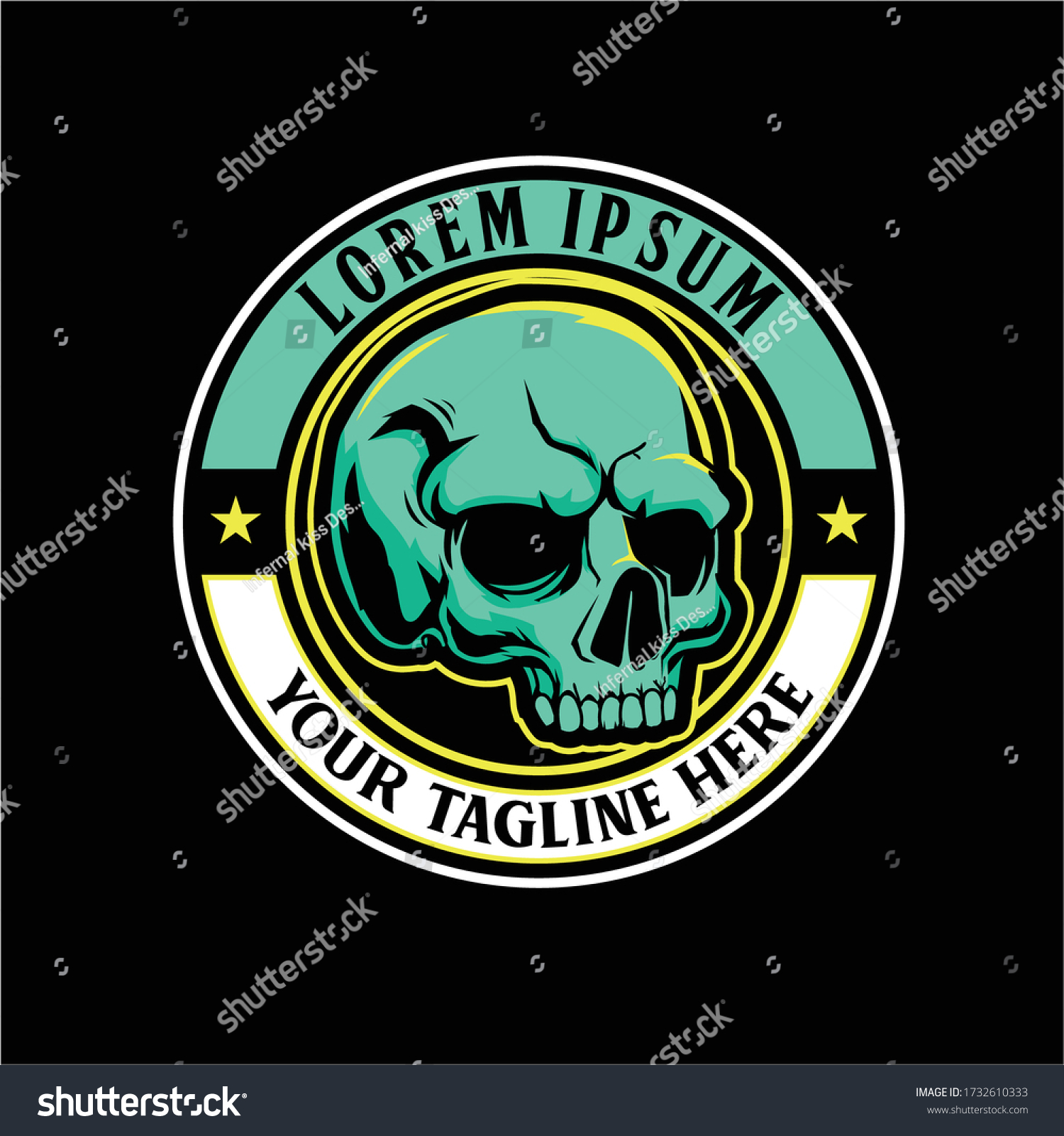 Skull Head Cartoon Character Vector Logo Stock Vector (Royalty Free ...