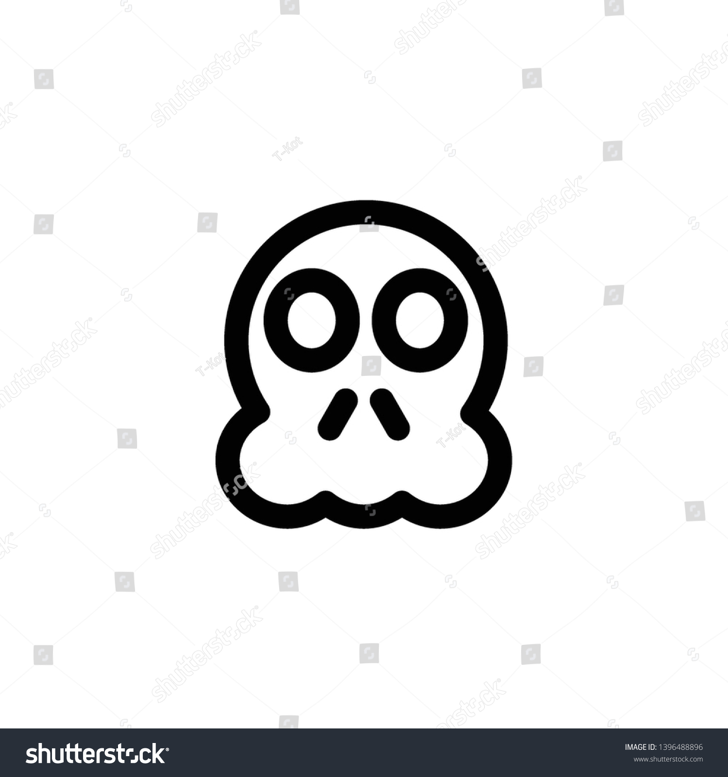 Skull Head Icon Vector Illustration Stock Vector (Royalty Free ...