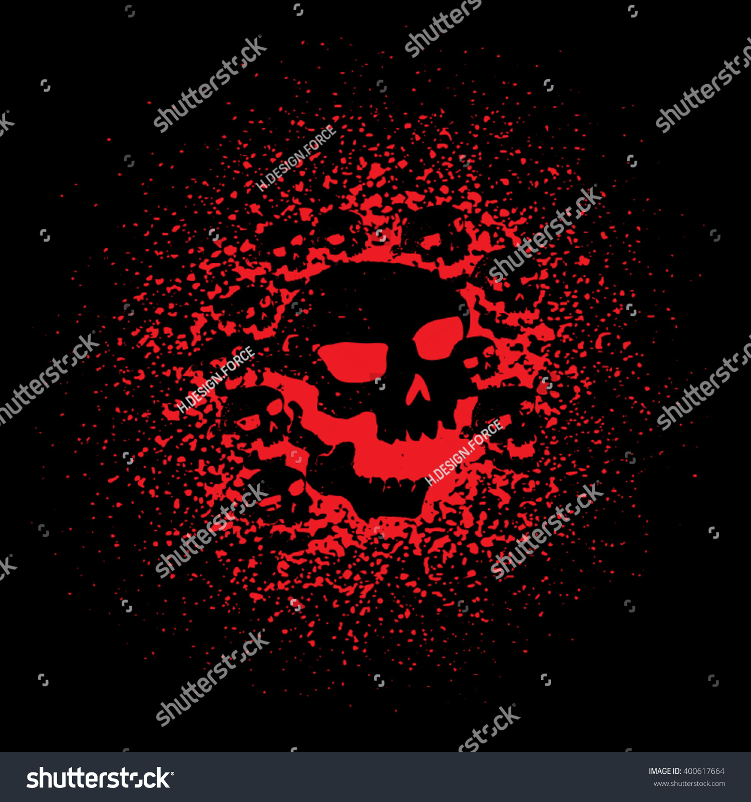 Skull Head Red Drop Stock Vector (Royalty Free) 400617664 | Shutterstock