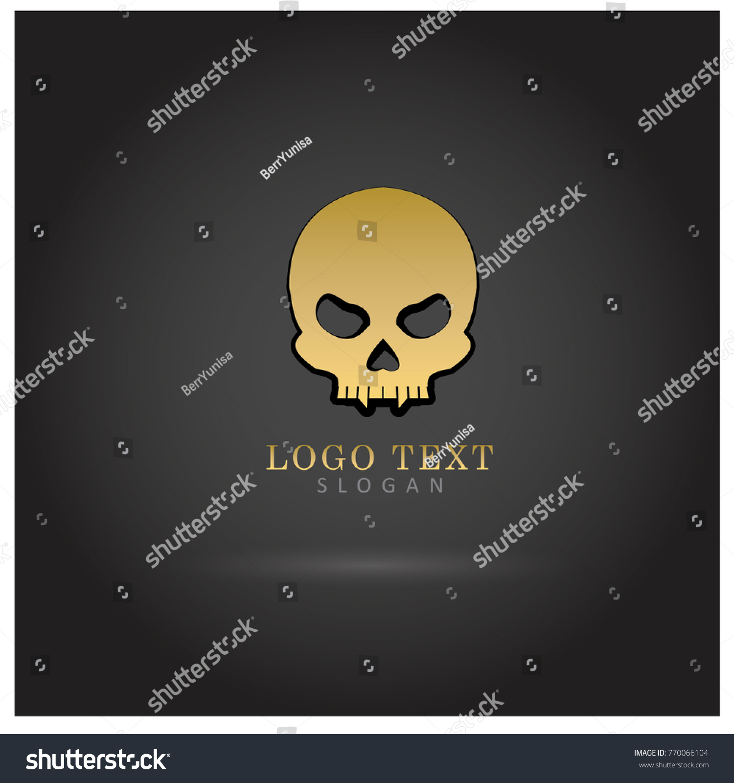 Skull Head Logo Vector Icon Template Stock Vector (Royalty Free ...