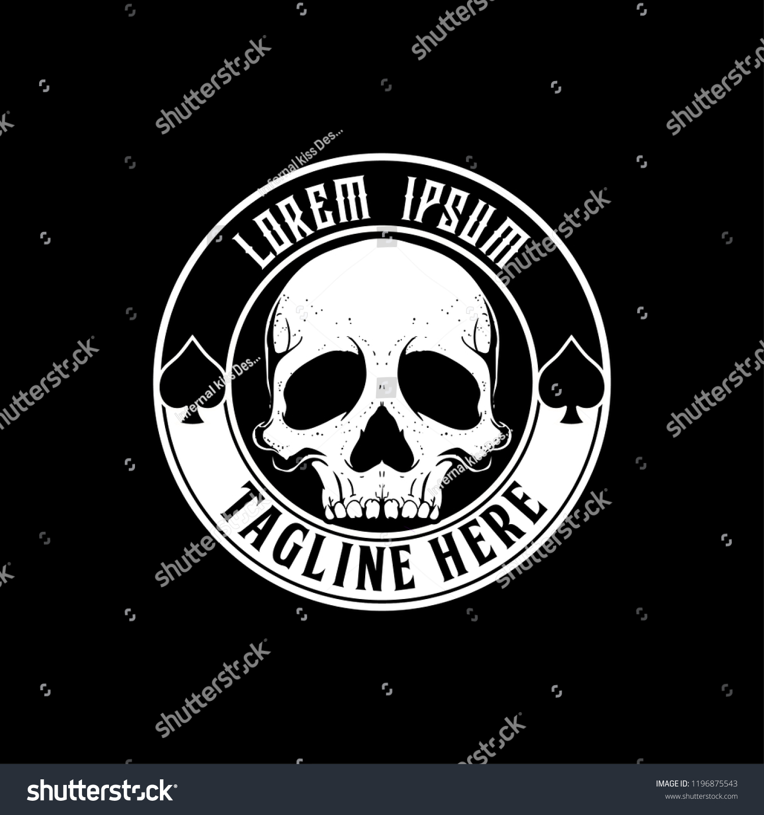 Skull Head Vector Emblem Round Logo Stock Vector (Royalty Free ...