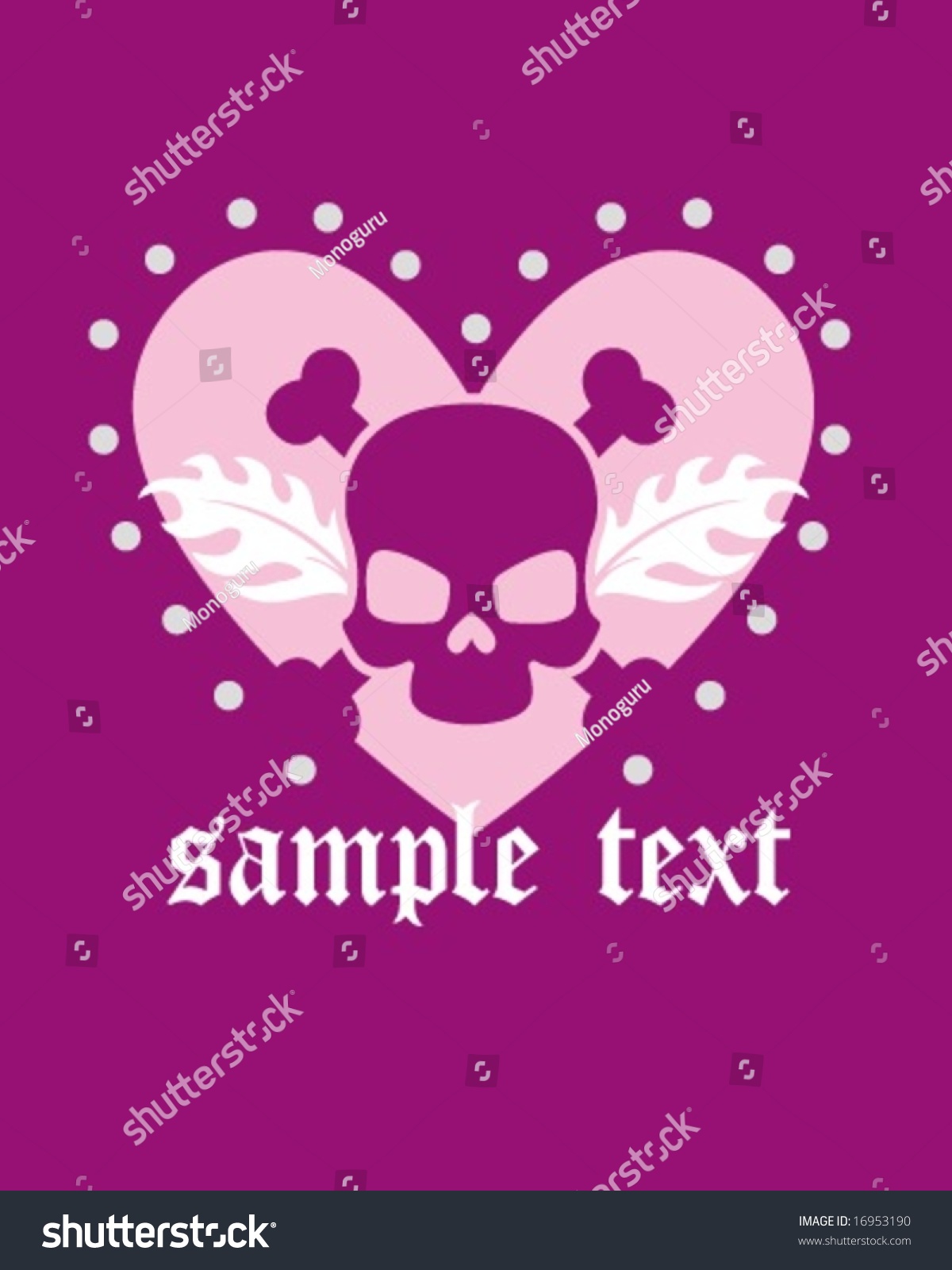 Skull Heart Emo Design Stock Vector (Royalty Free) 16953190 - Shutterstock