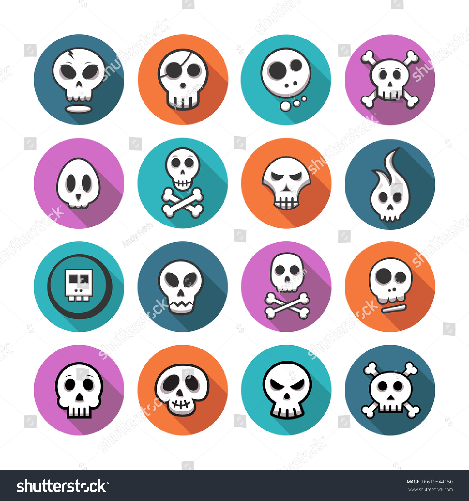 Skull Icon Set Vector Illustration Stock Vector (Royalty Free ...