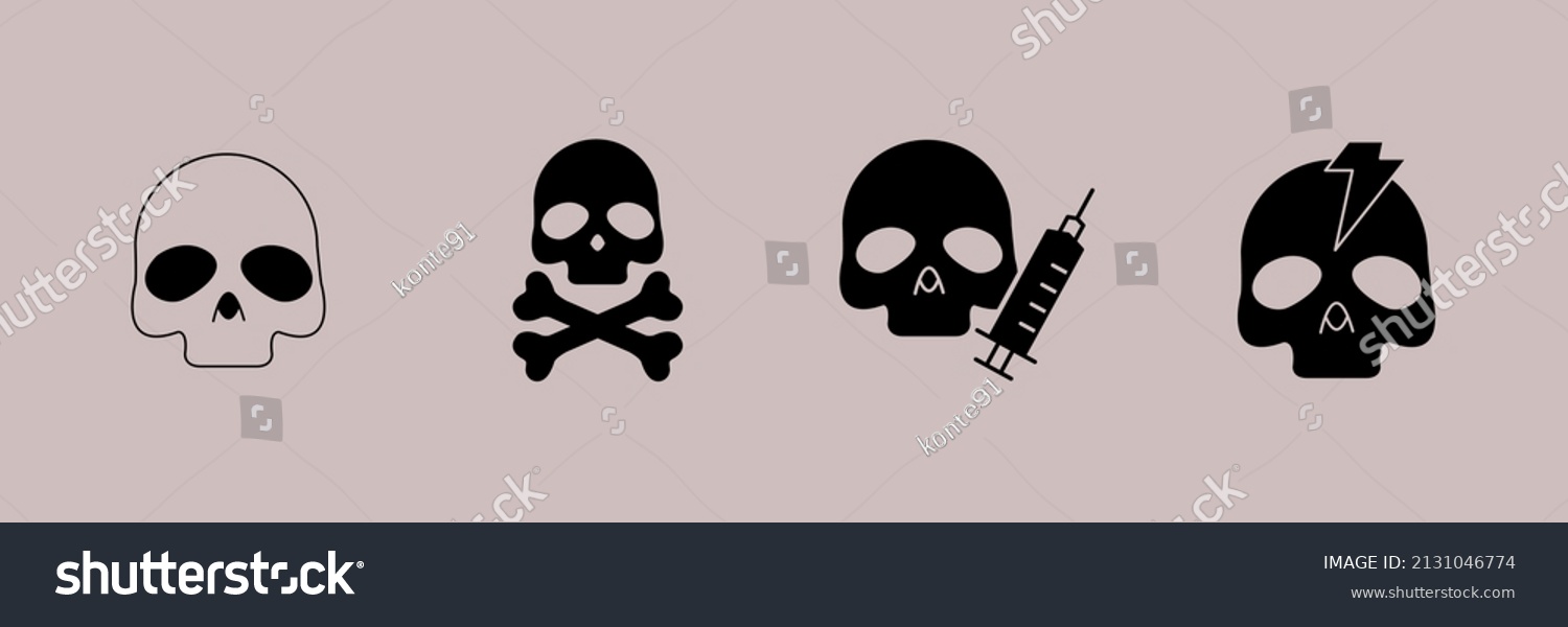 Skull Icons Symbol Vector Elements Infographic Stock Vector (Royalty ...