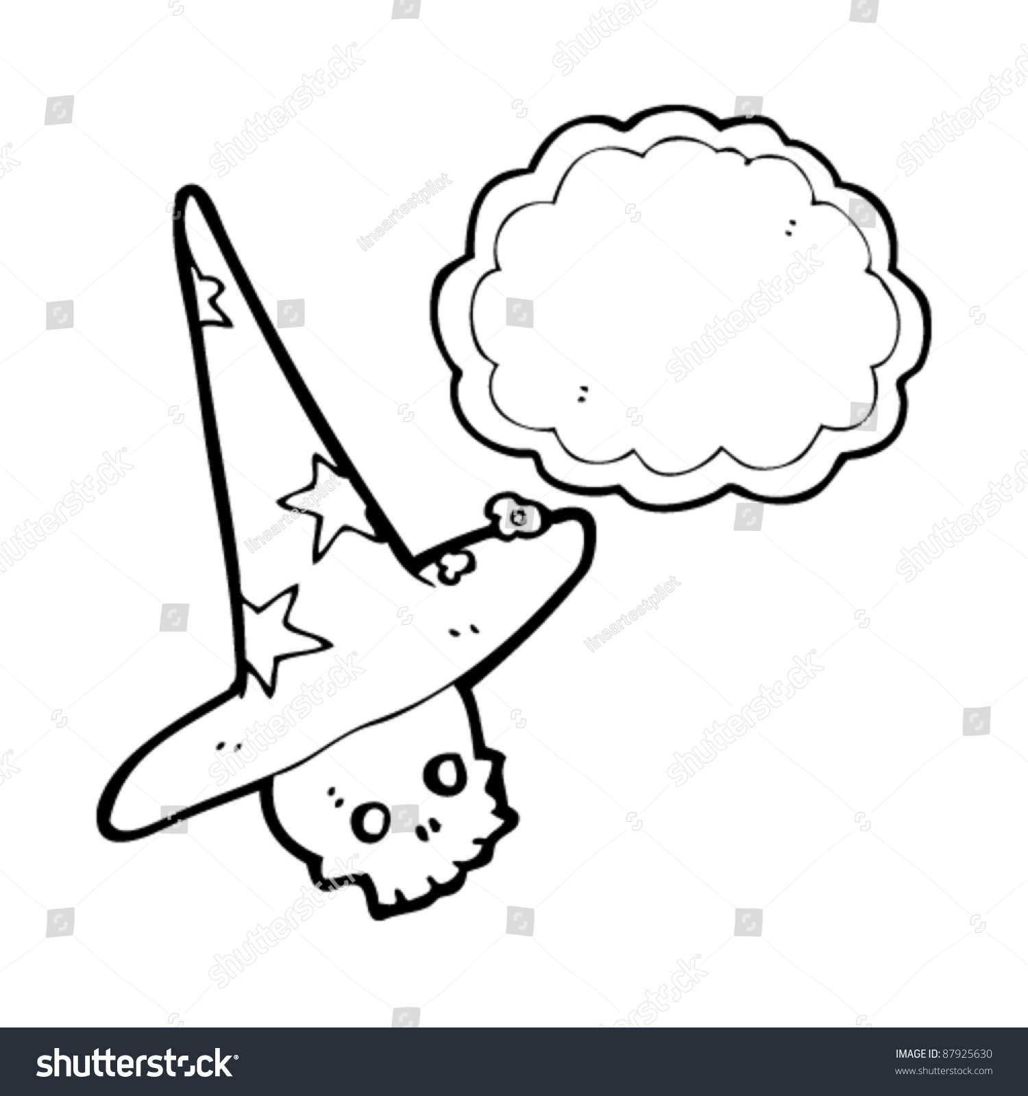 Skull Wizard Hat Cartoon Stock Vector (Royalty Free) 87925630