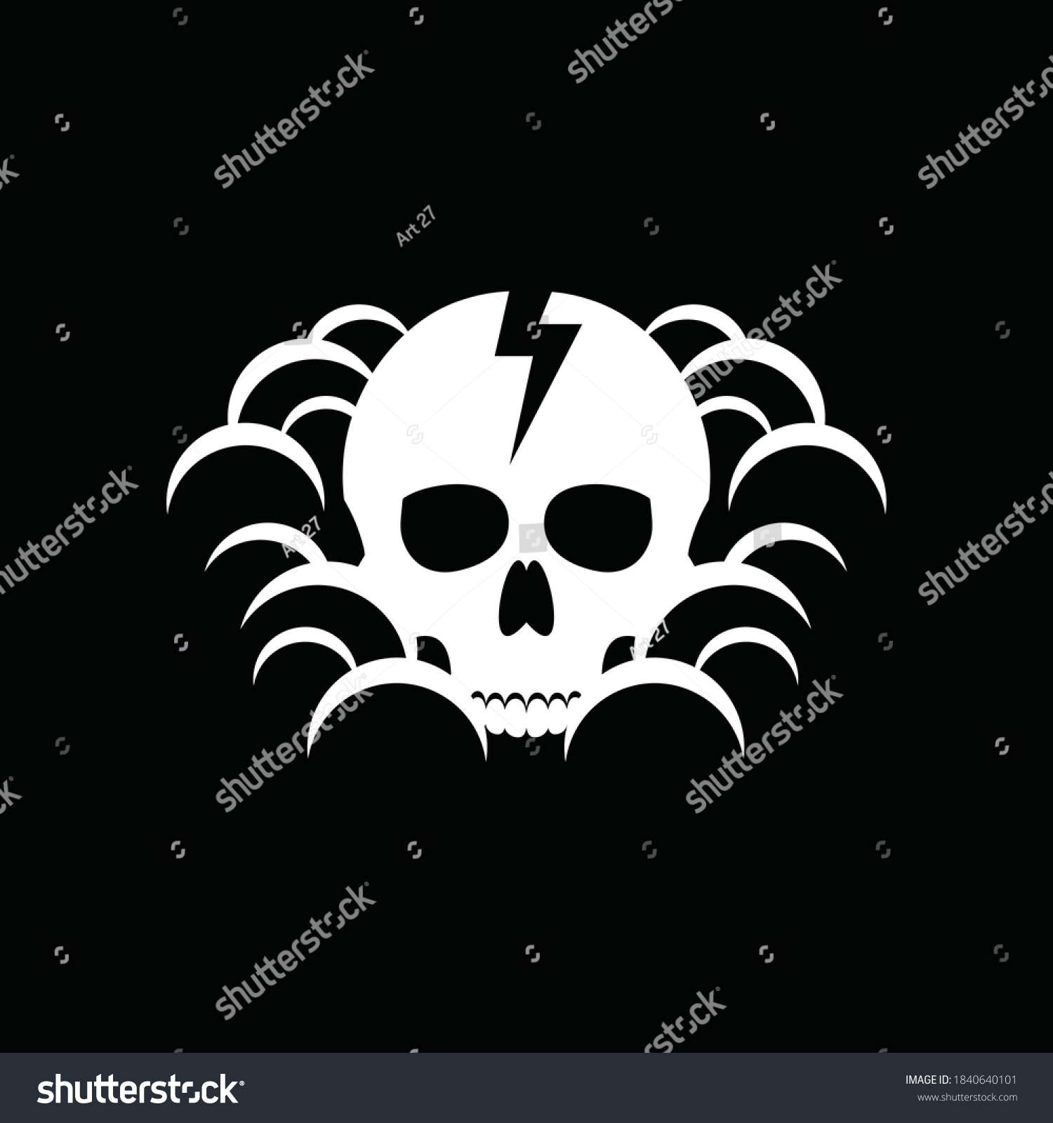 Skull Cloud Icon Logo Design Stock Vector (Royalty Free) 1840640101 ...
